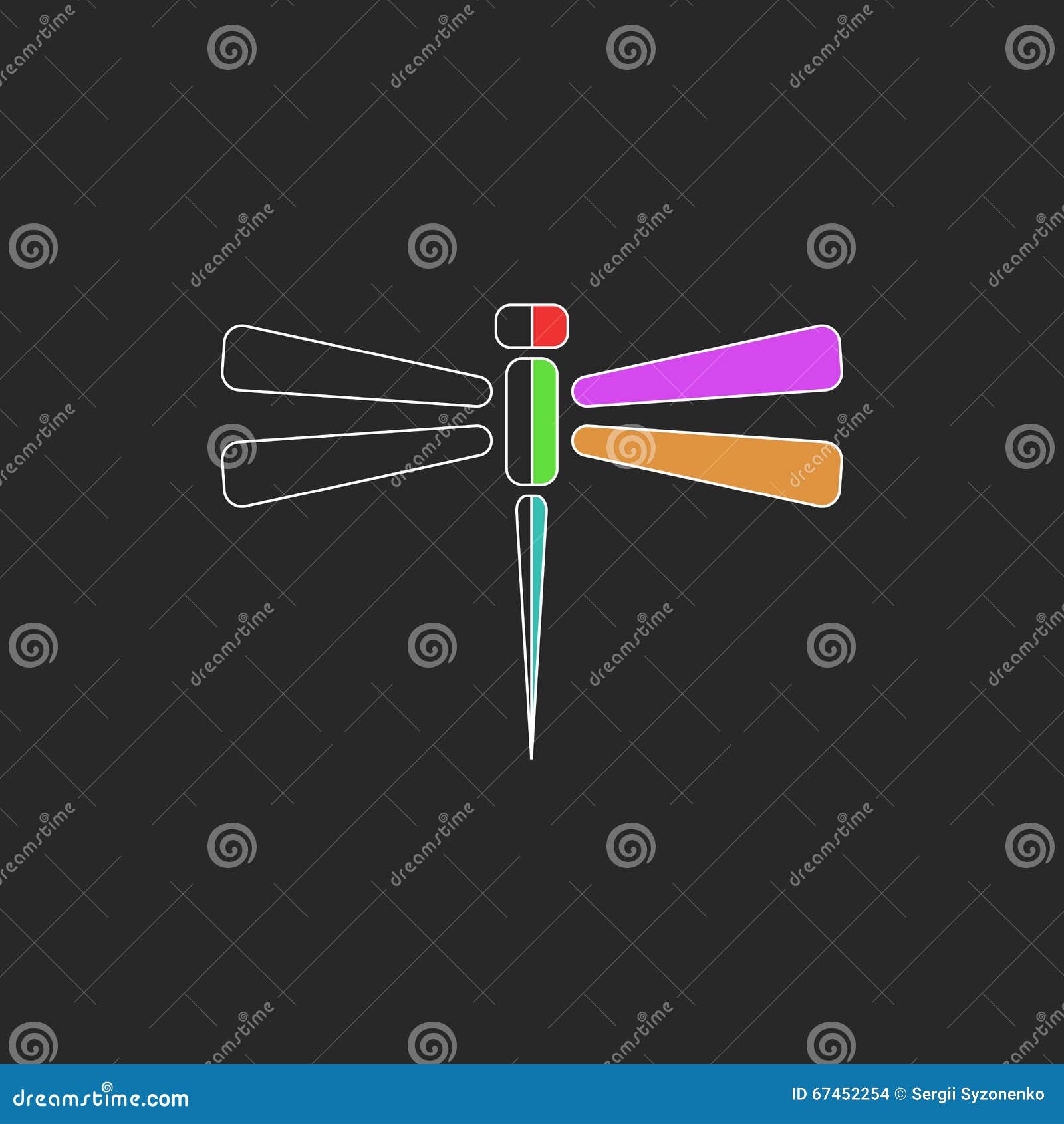 Libel Grafisch Embleem, De Kunstsymbool Van Het Modelinsect Vector ...