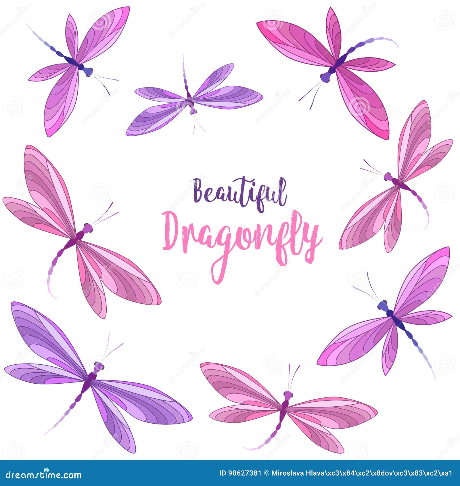 Libellules en vol illustration de vecteur. Illustration of illustration ...