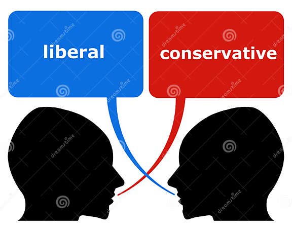 Liberal Versus Conservative Stock Illustration - Illustration of ...