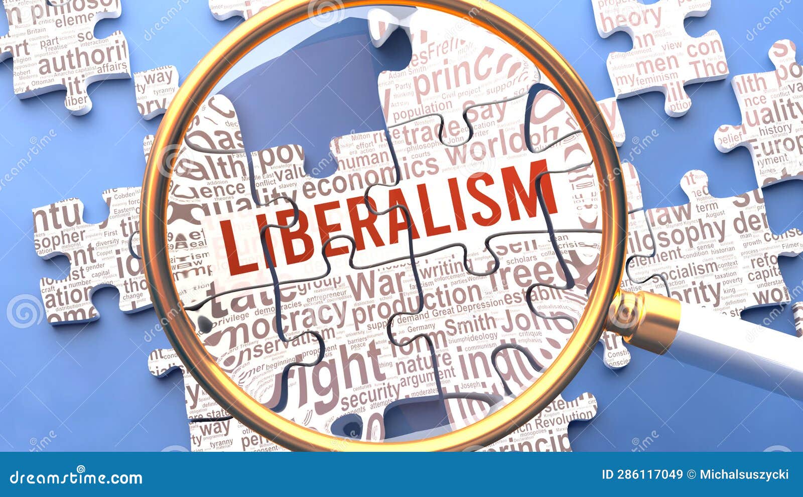 Liberalism and Related Ideas on a Puzzle Pieces. a Metaphor Showing ...
