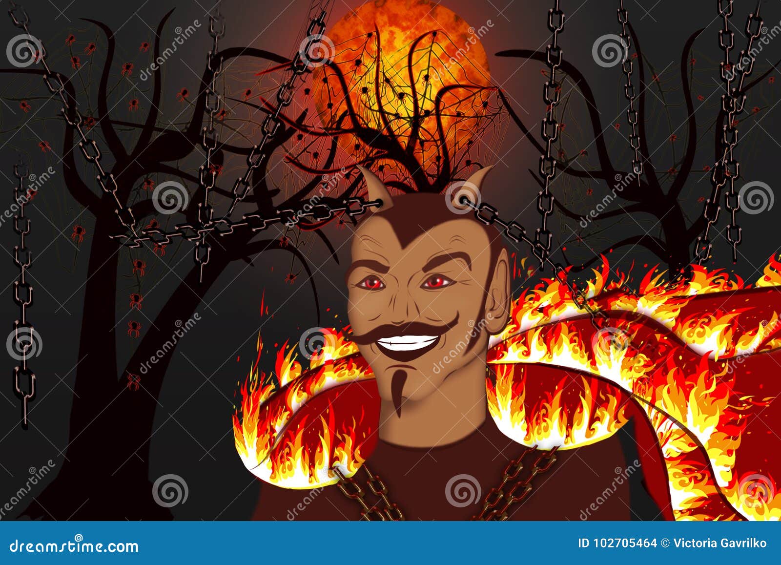 Liberation of the devil stock illustration. Illustration of cobwebs ...