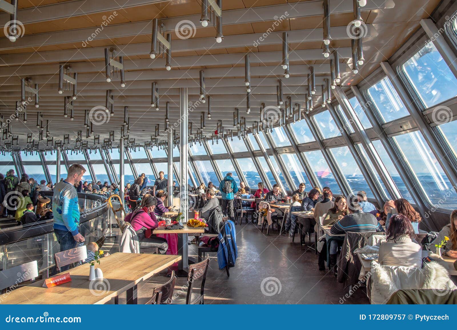 LIBEREC, CZECH REPUBLIC - JANUARY 2, 2020: Jested Restaurant Interior ...