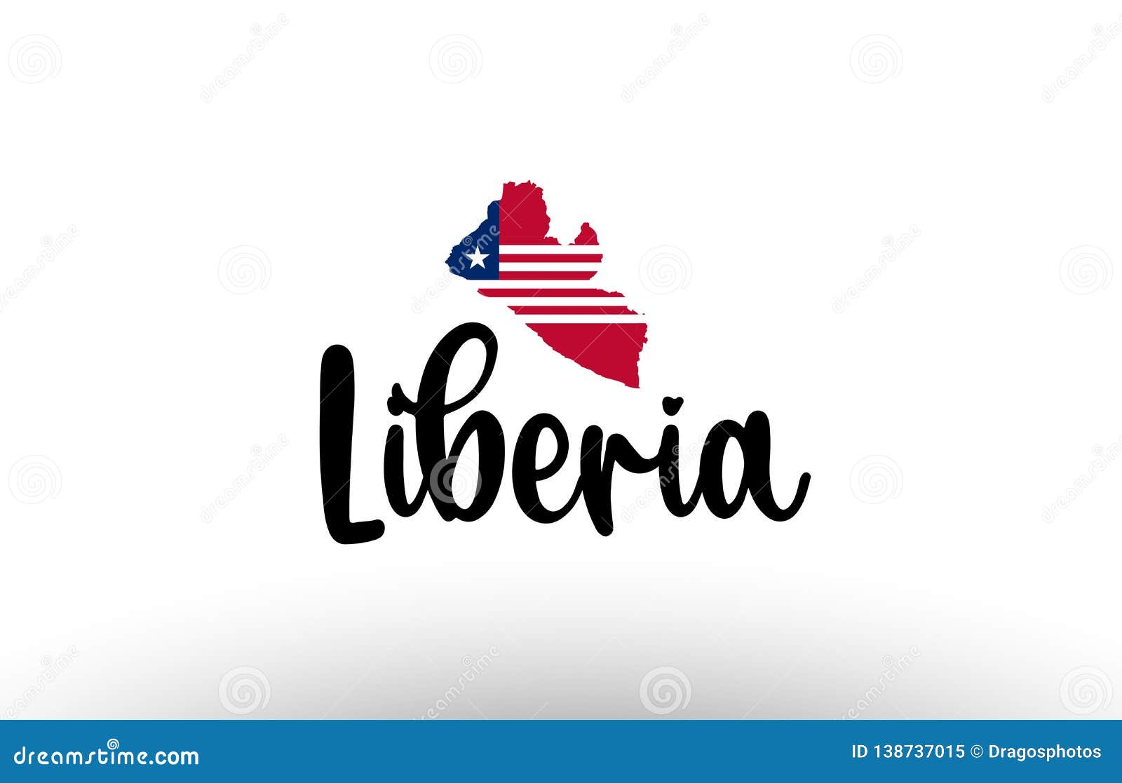 Liberia Country Big Text with Flag Inside Map Concept Logo Stock Vector ...
