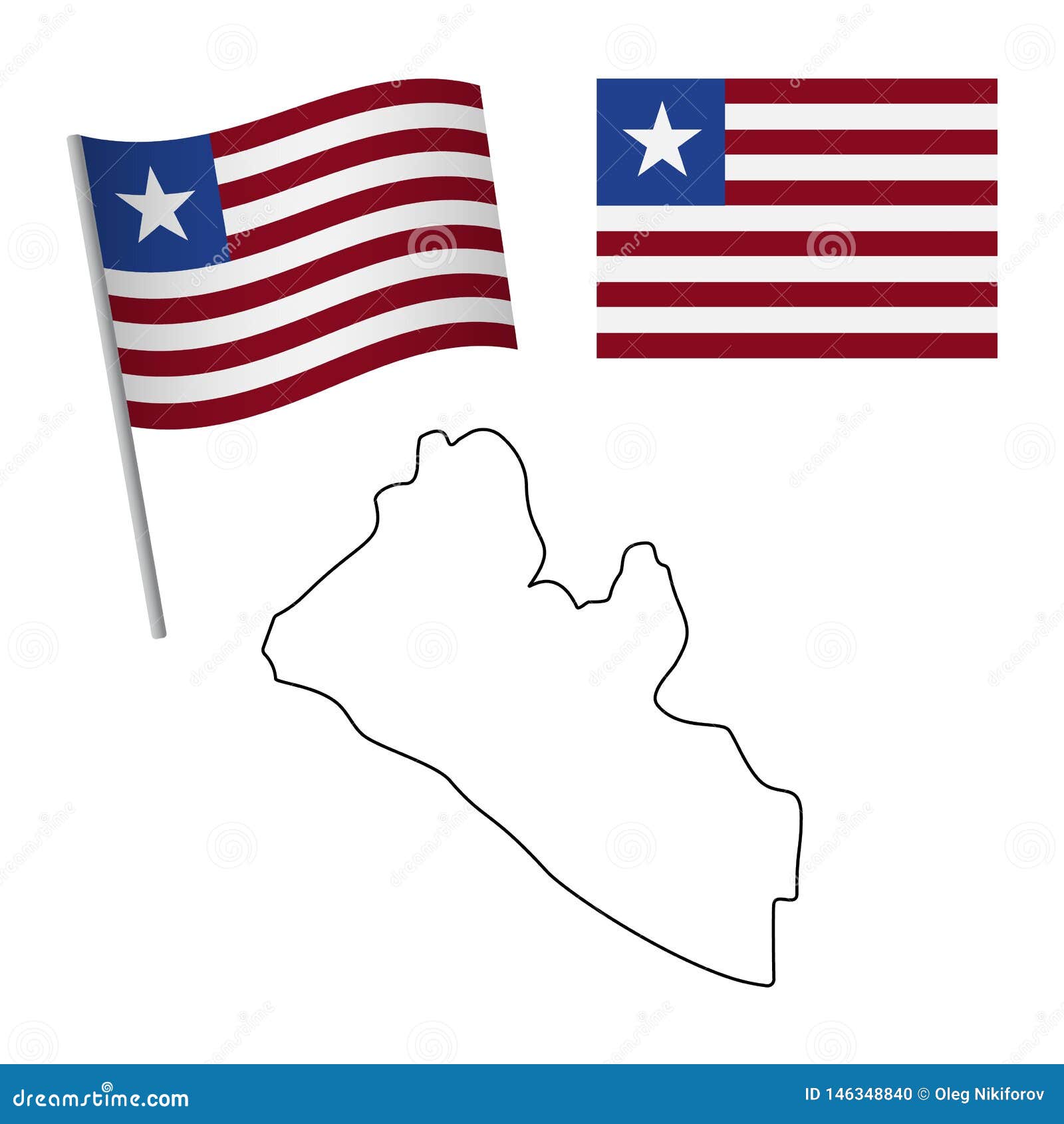 Liberia Flag And Map Royalty-Free Cartoon | CartoonDealer.com #146348840