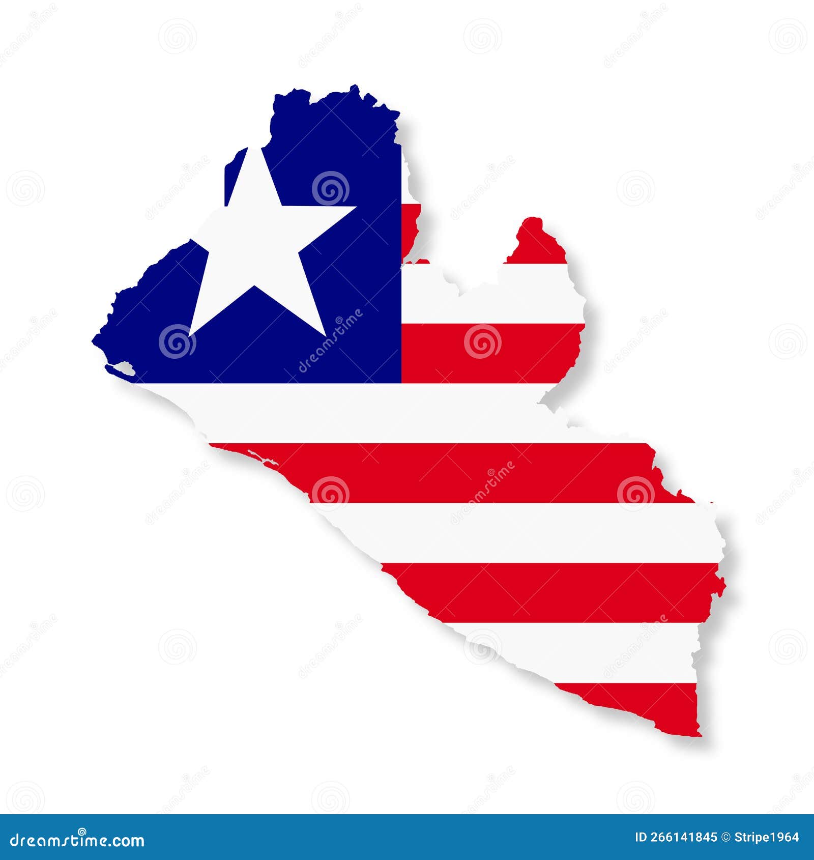 Liberia Flag Map on White Background with Clipping Path 3d Illustration ...