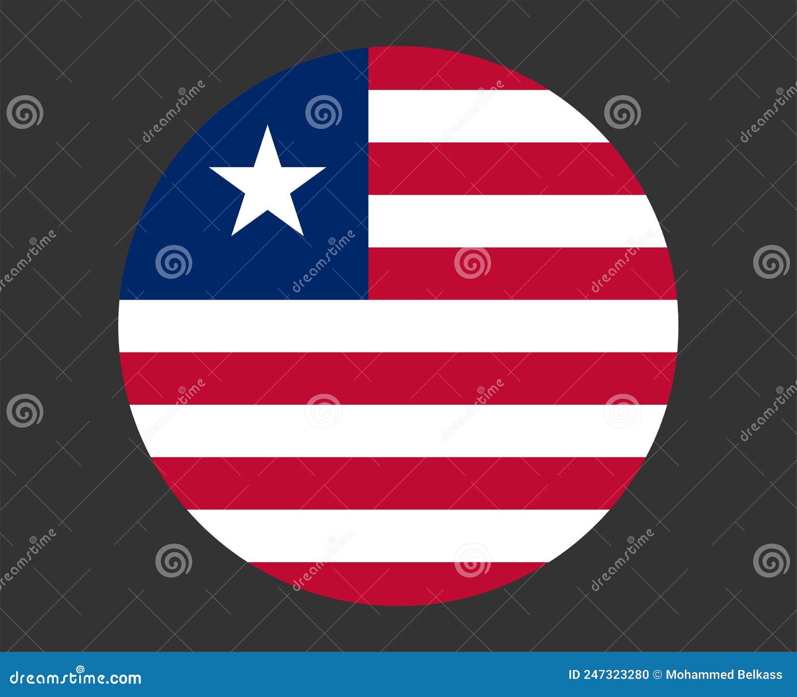 Liberia Flag National Africa Emblem Icon Vector Stock Illustration ...