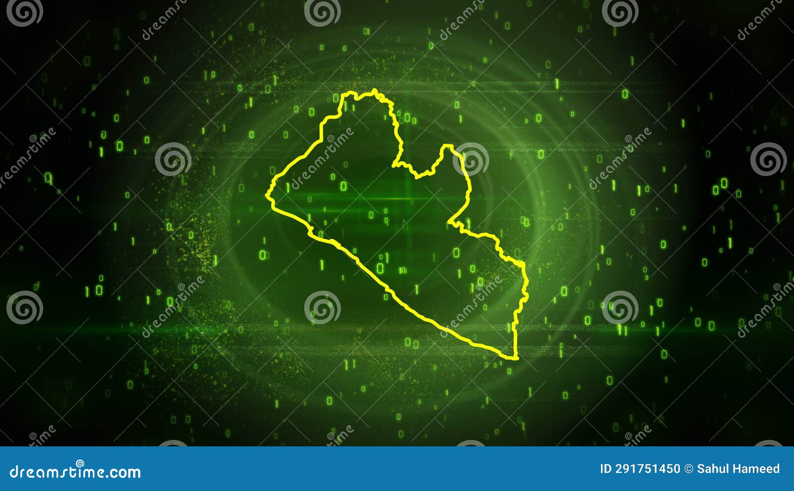 Liberia Map on Digital Background Stock Illustration - Illustration of ...