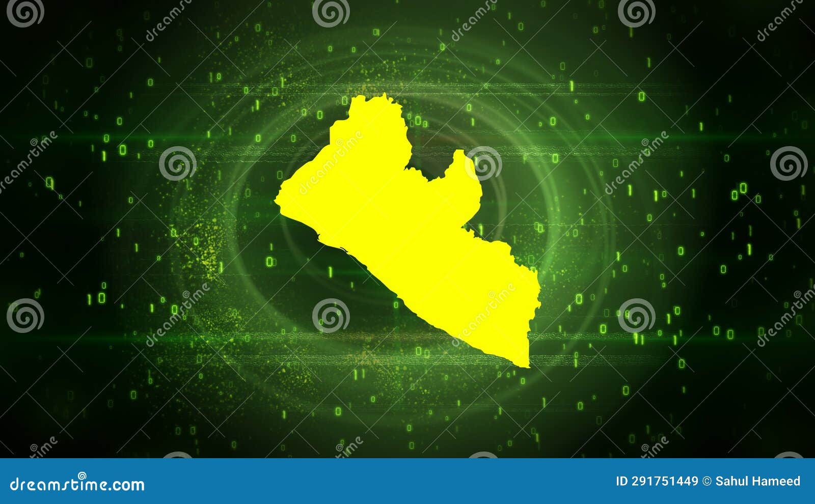 Liberia Map on Digital Background Stock Illustration - Illustration of ...