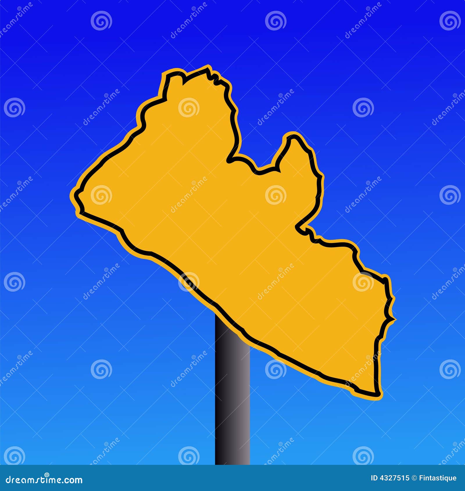 Liberia Map Warning Sign Cartoon Vector | CartoonDealer.com #4327515