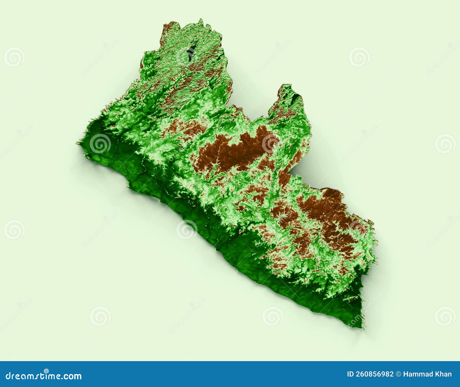 Liberia Topographic Map 3d Realistic Map Color 3d Illustration Stock ...