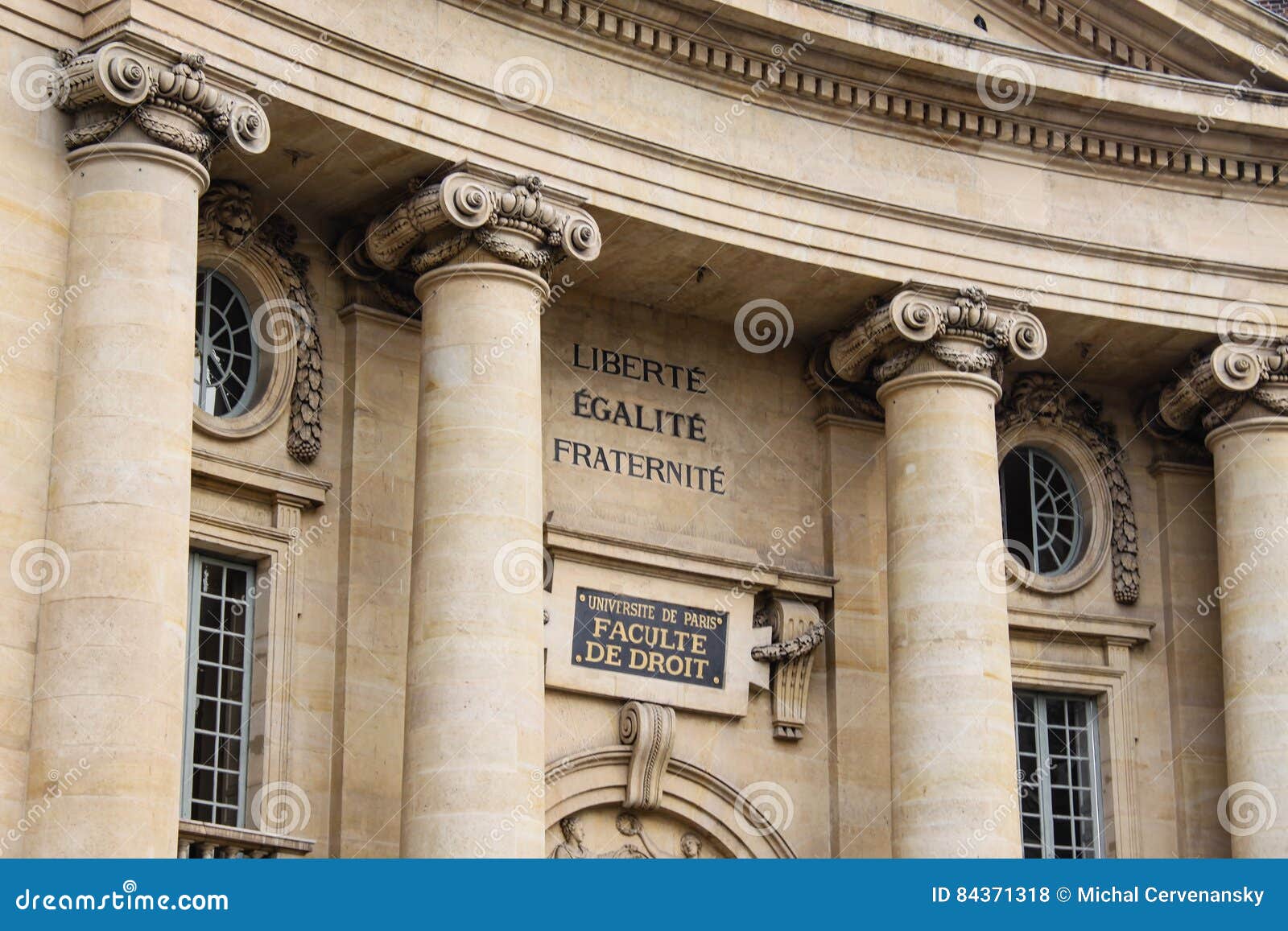 Liberte Egalite Fraternite on Building in Paris Editorial Stock Photo ...