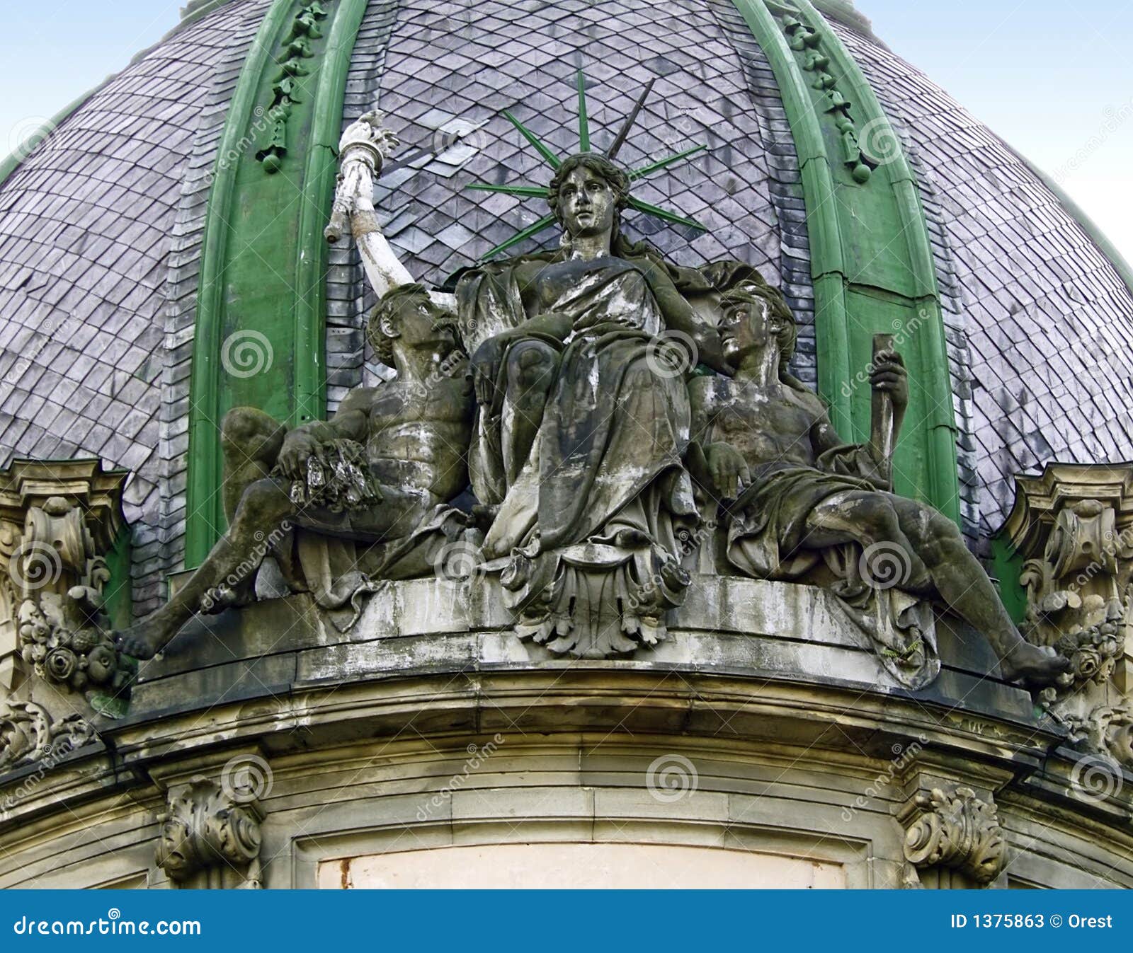 Liberty stock image. Image of lady, roof, lwiw, sitting - 1375863