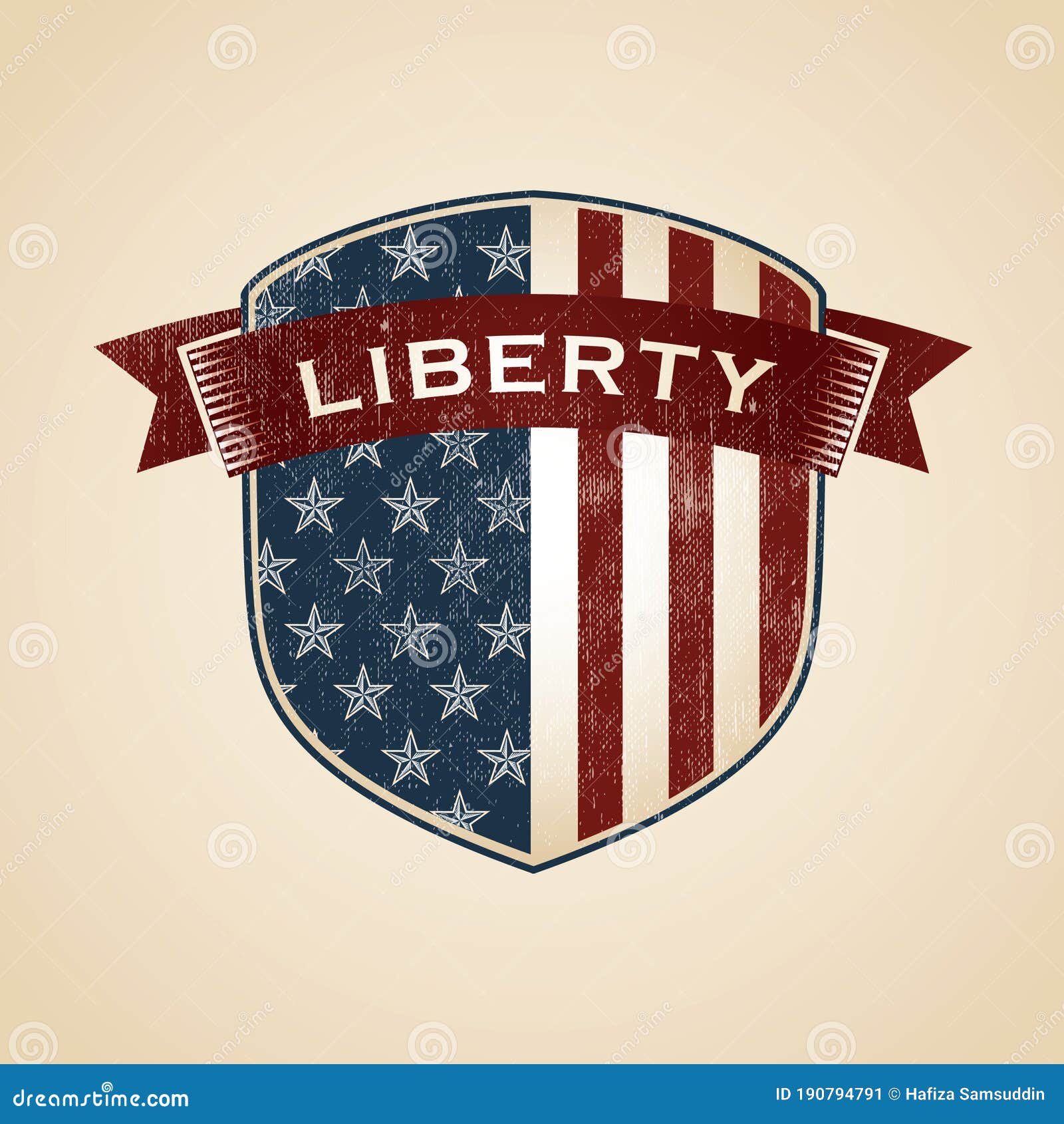 Liberty Badge. Vector Illustration Decorative Design Stock Vector ...