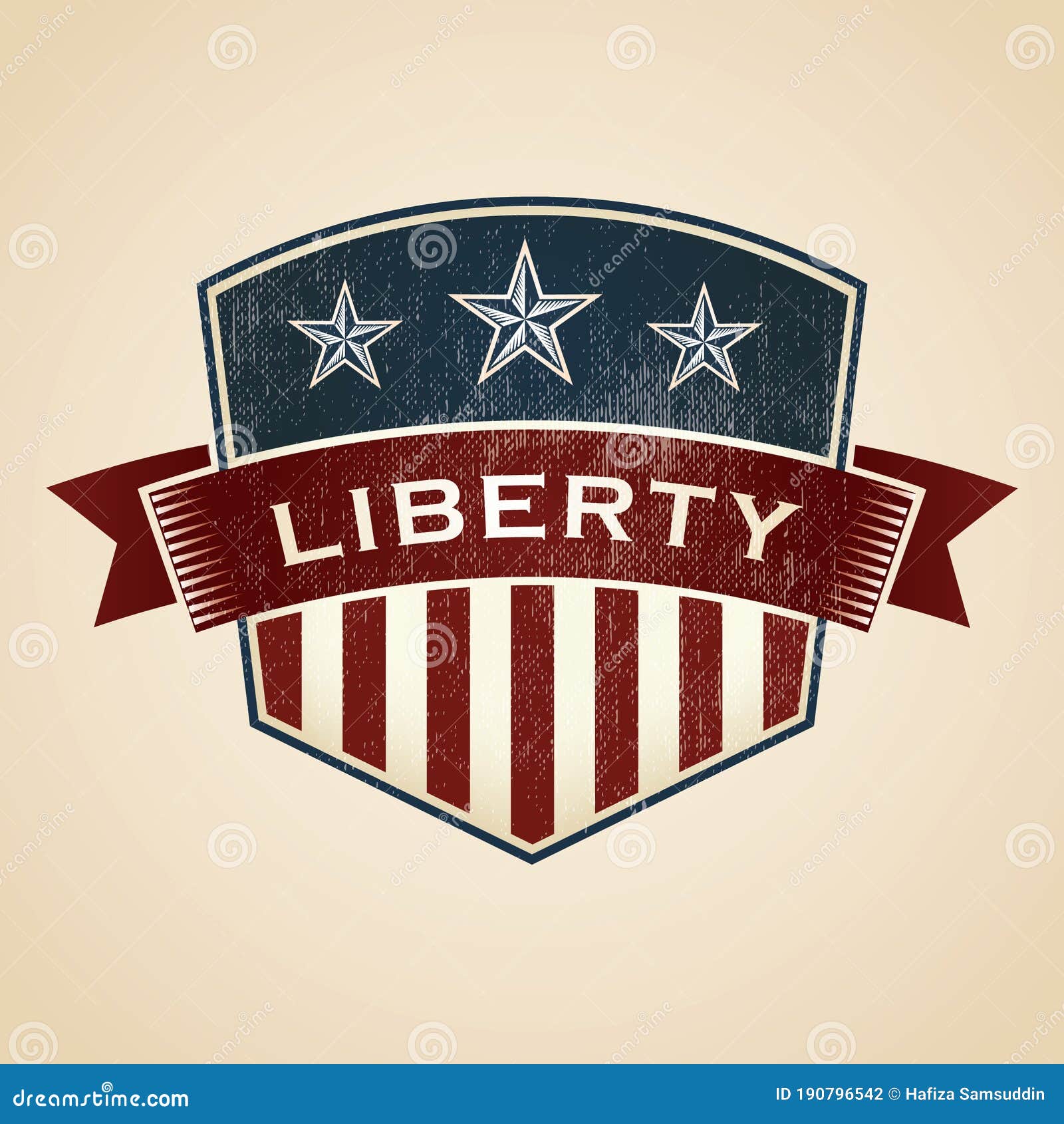 Liberty Badge. Vector Illustration Decorative Design Stock Vector ...