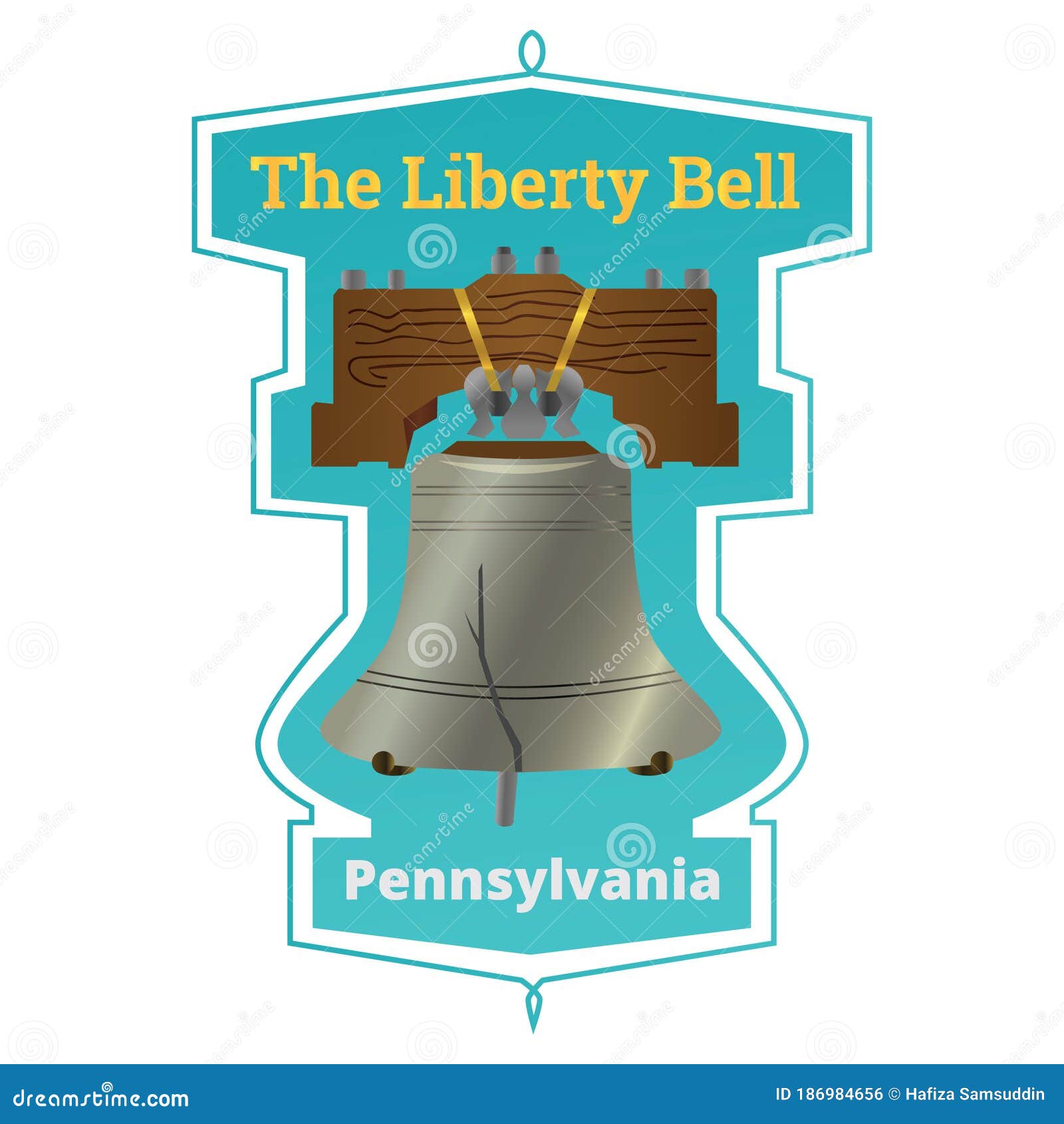 The Liberty Bell. Vector Illustration Decorative Design Stock Vector ...