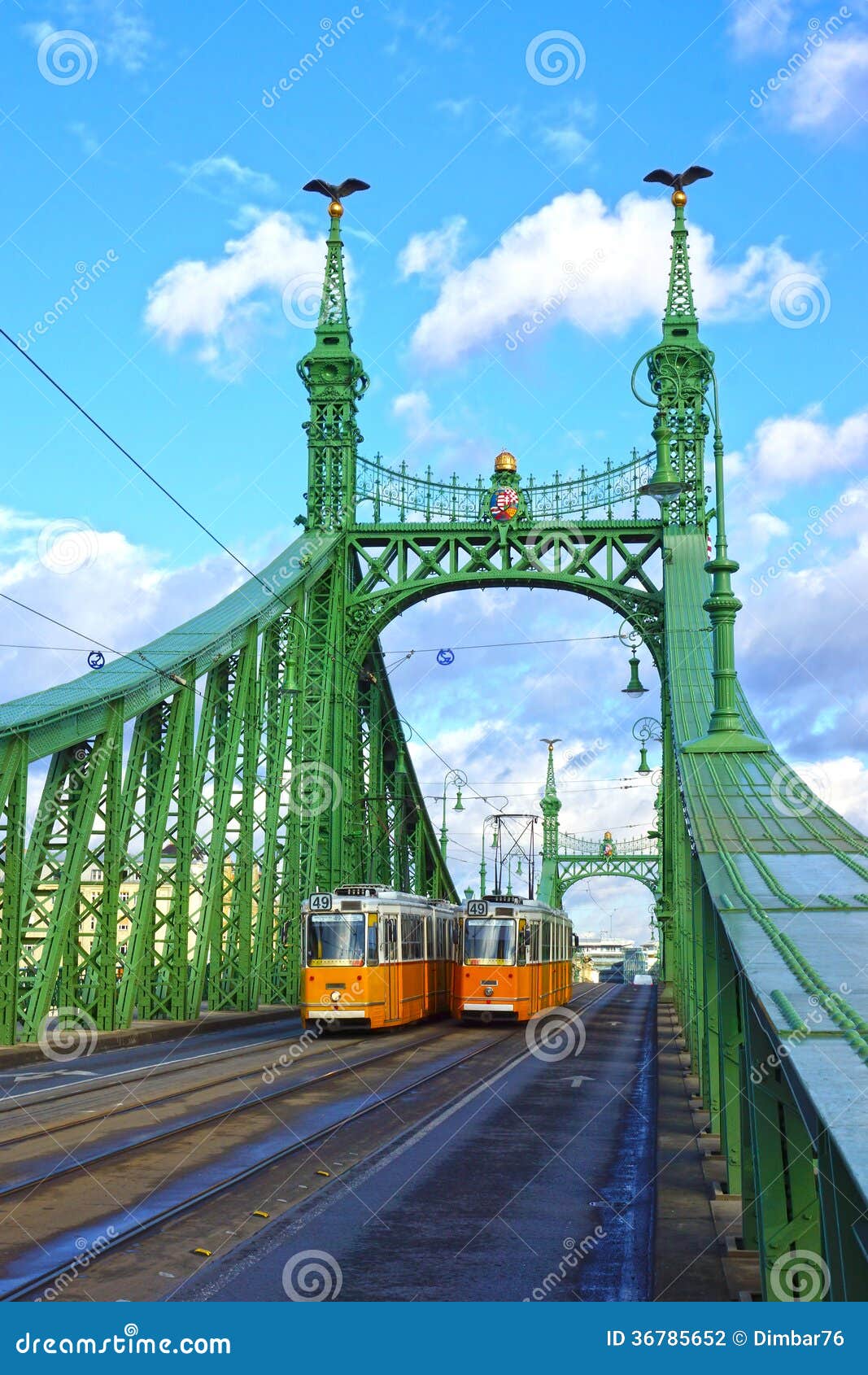 Liberty Bridge Budapest, Hungary Stock Photo - Image of historic ...