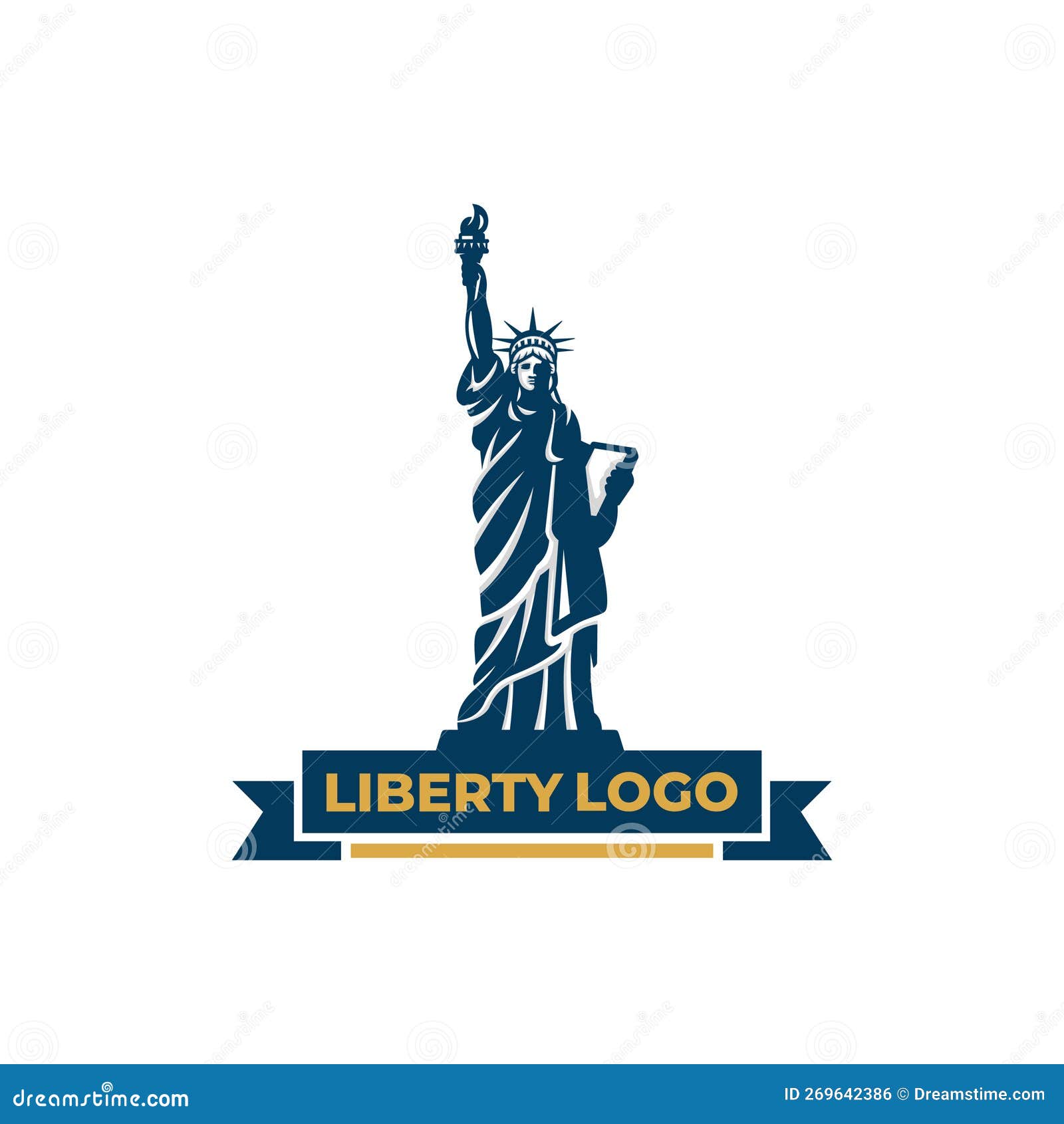 Liberty statue logo stock vector. Illustration of landmark - 269642386