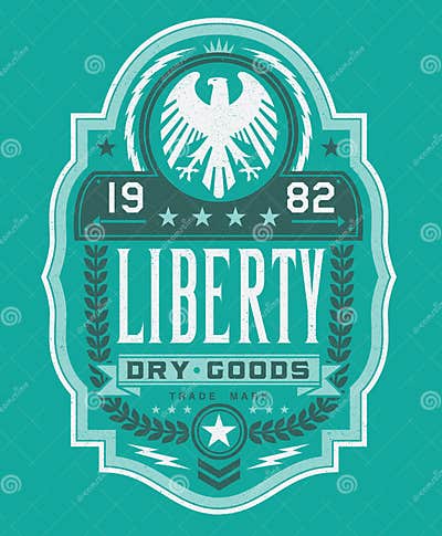 Liberty Dry Goods Label stock vector. Illustration of ribbon - 31718729