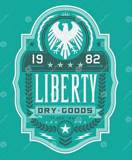 Liberty Dry Goods Label stock vector. Illustration of ribbon - 31718729