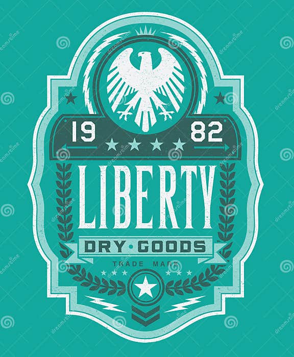 Liberty Dry Goods Label stock vector. Illustration of ribbon - 31718729