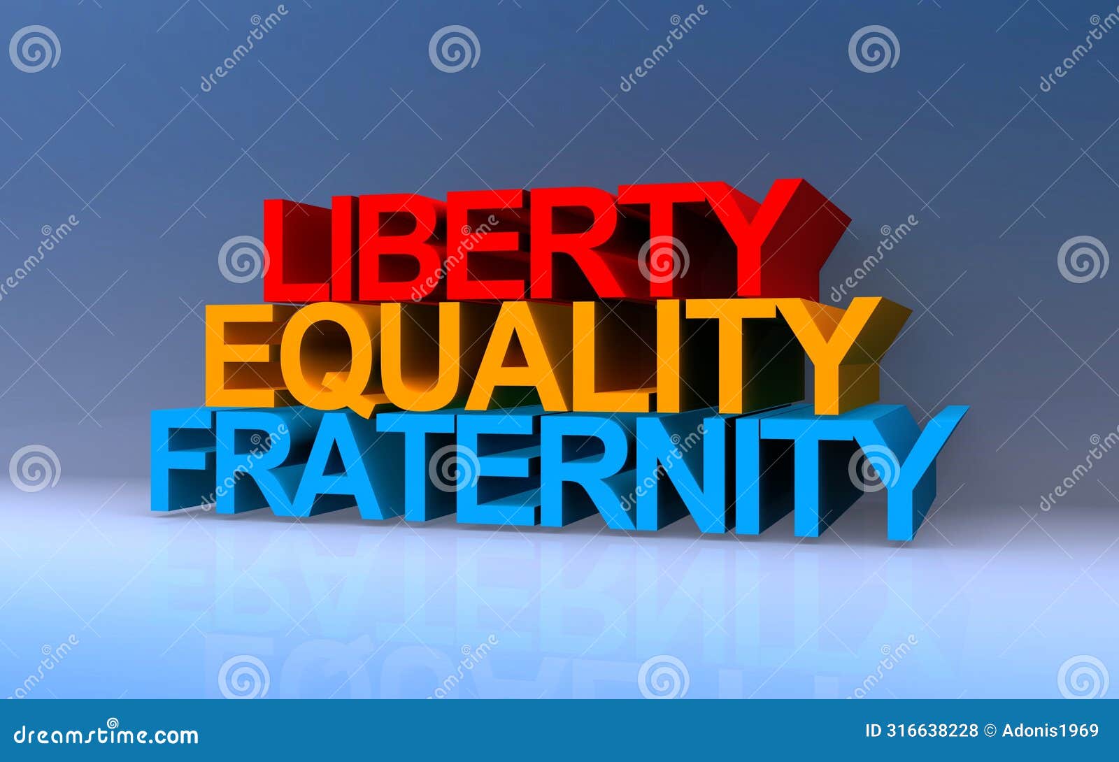 Liberty Equality Fraternity on Blue Stock Illustration - Illustration of integrity, democracy ...