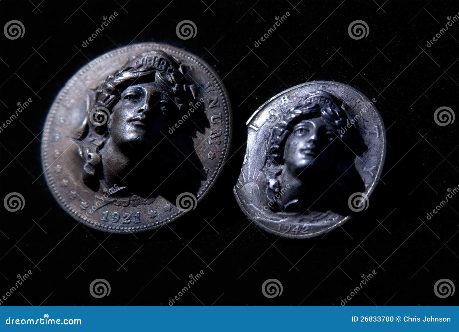 Liberty Head Silver Coins stock photo. Image of worn - 26833700