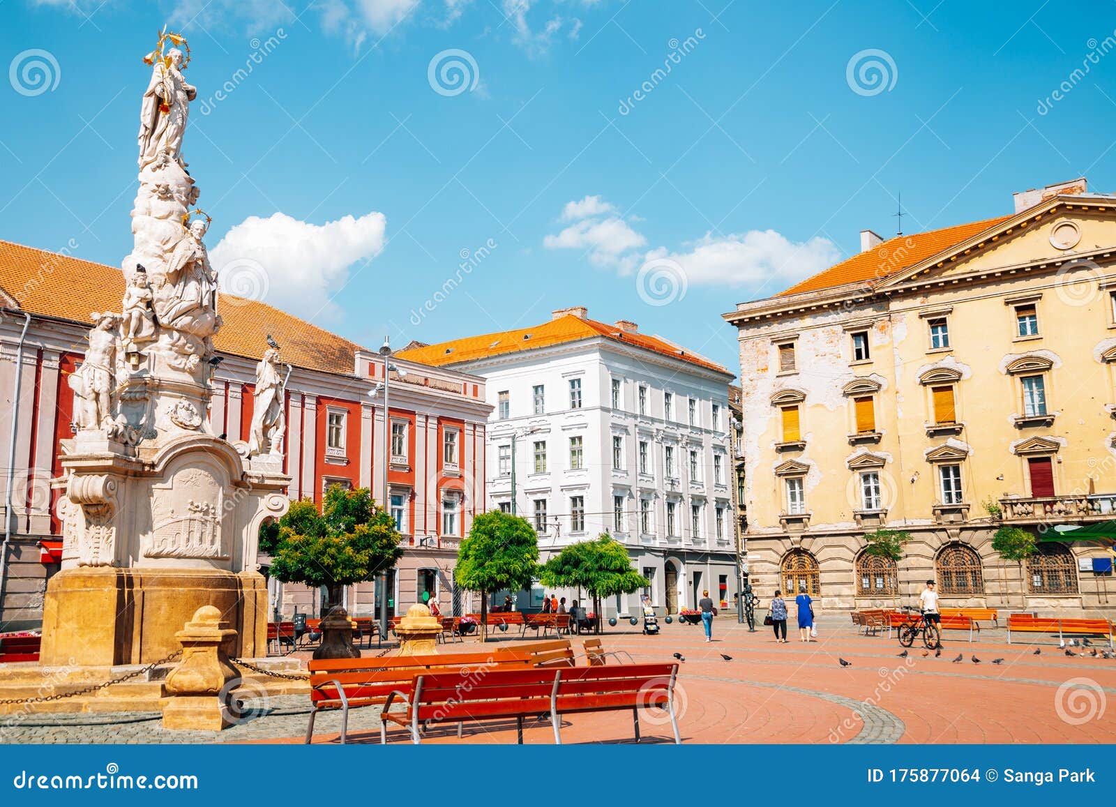 Liberty`s Square in Timisoara, Romania Stock Photo - Image of monument ...