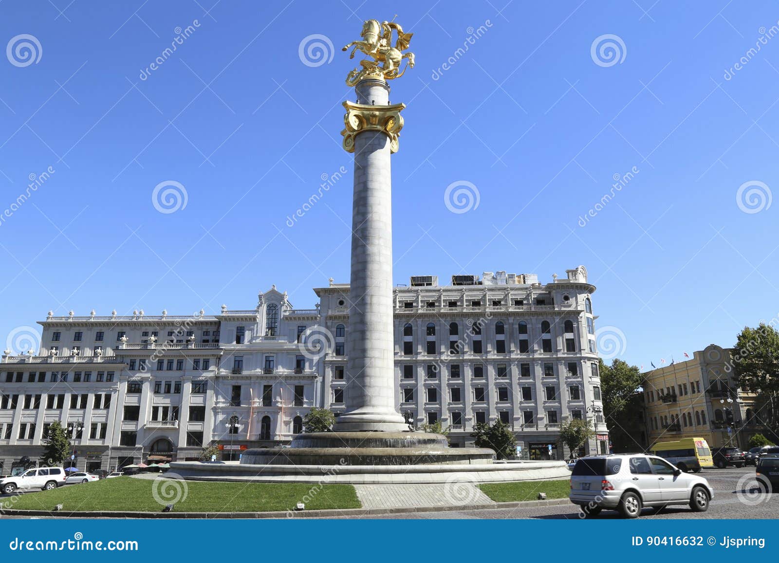 St George Monument, Freedom Square, Tbilisi, Georgia 06/10/2019 ...