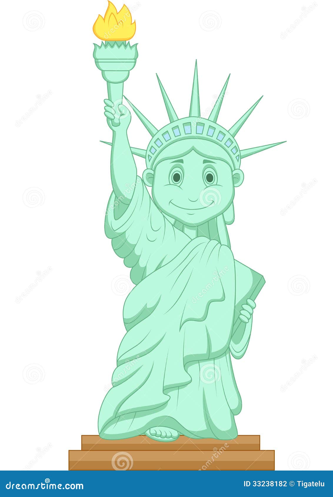 Liberty statue cartoon stock vector. Illustration of freedom - 33238182