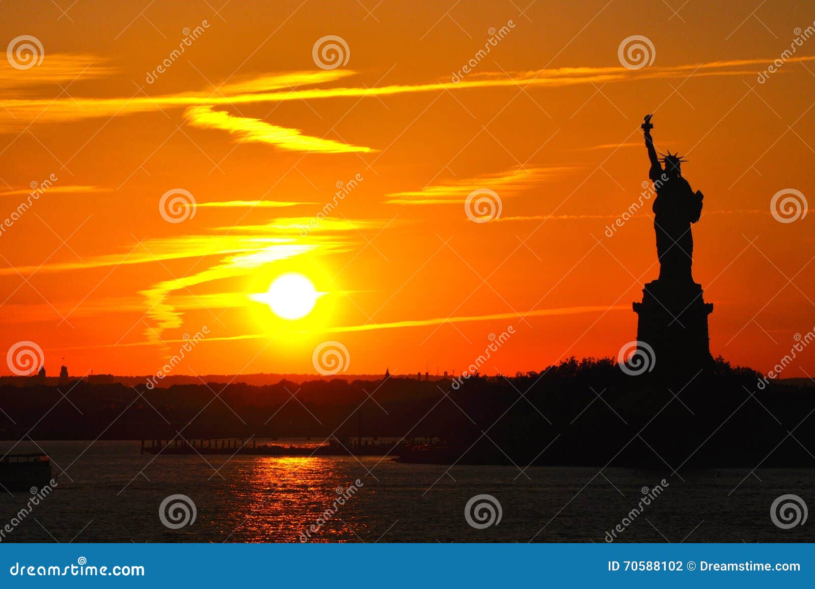 Liberty statue stock photo. Image of sunset, liberty - 70588102