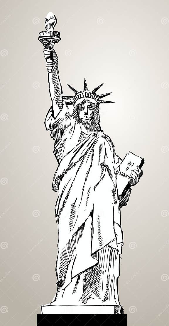 Liberty Status Illustration Stock Vector - Illustration of drawing ...