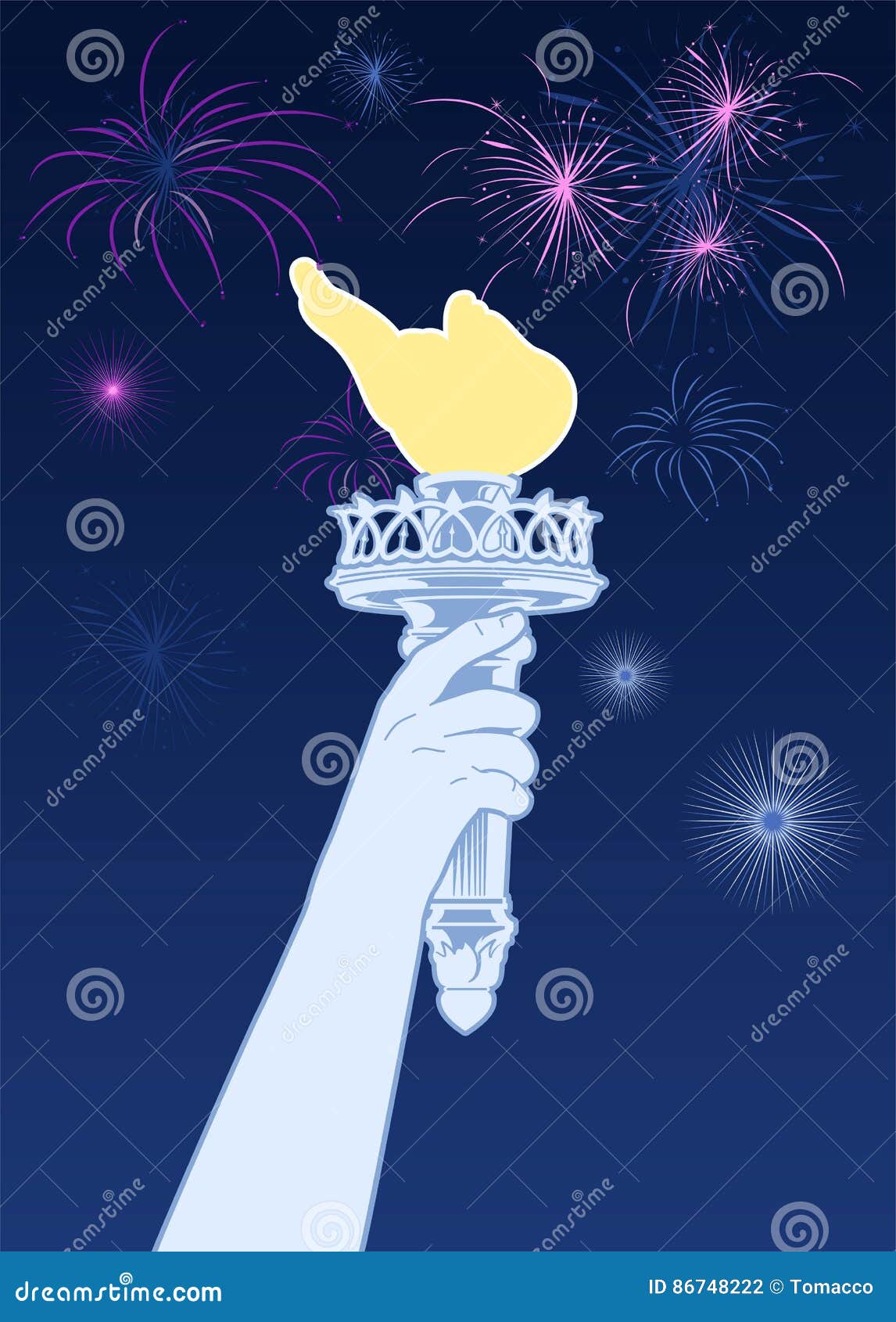 Liberty torch fireworks stock illustration. Illustration of large ...