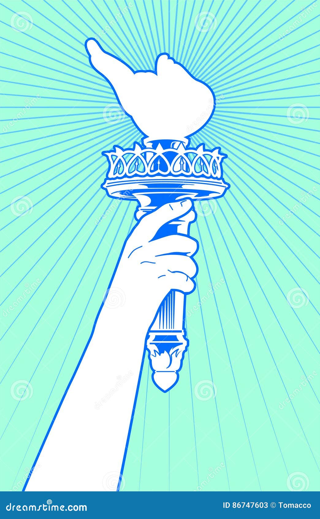 Liberty torch rays stock illustration. Illustration of fire - 86747603