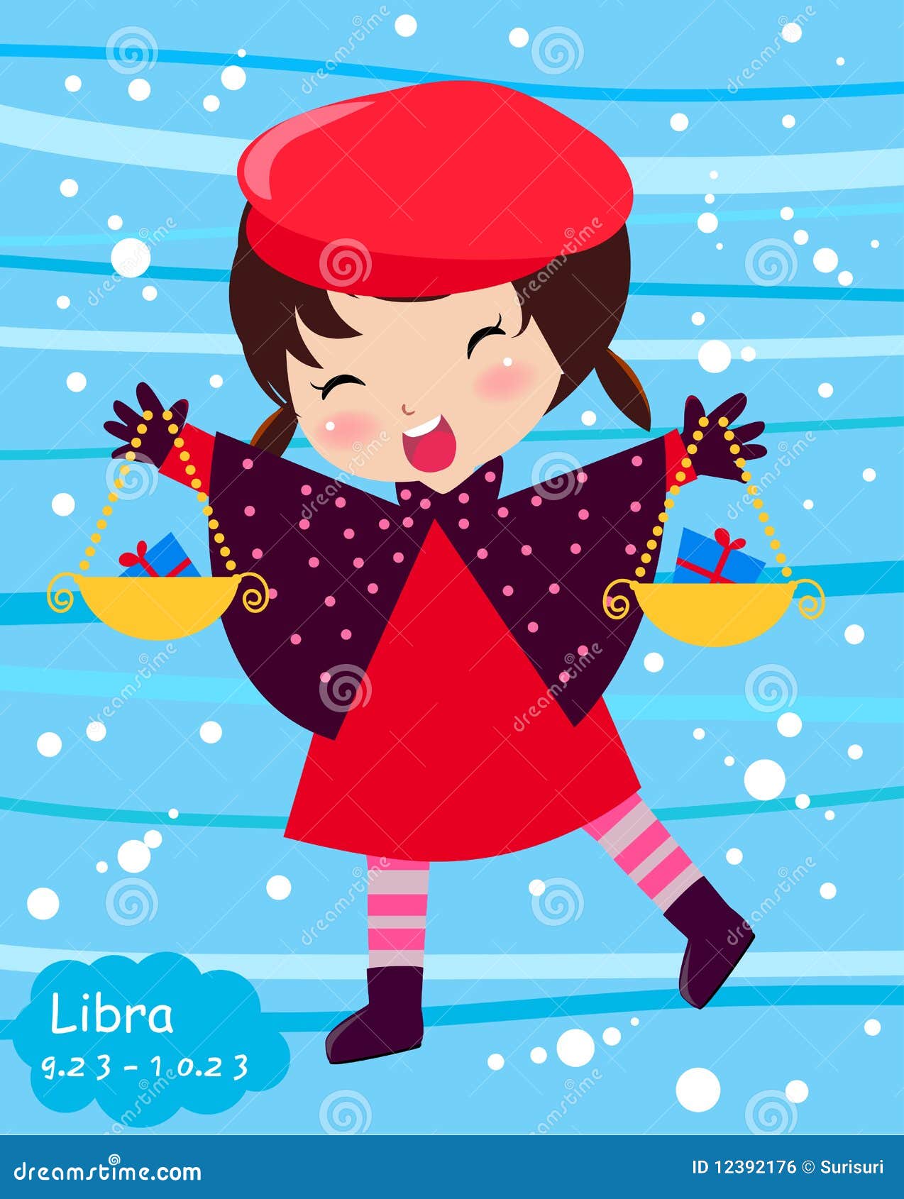 Libra stock vector. Illustration of cartoon, heart, born - 12392176