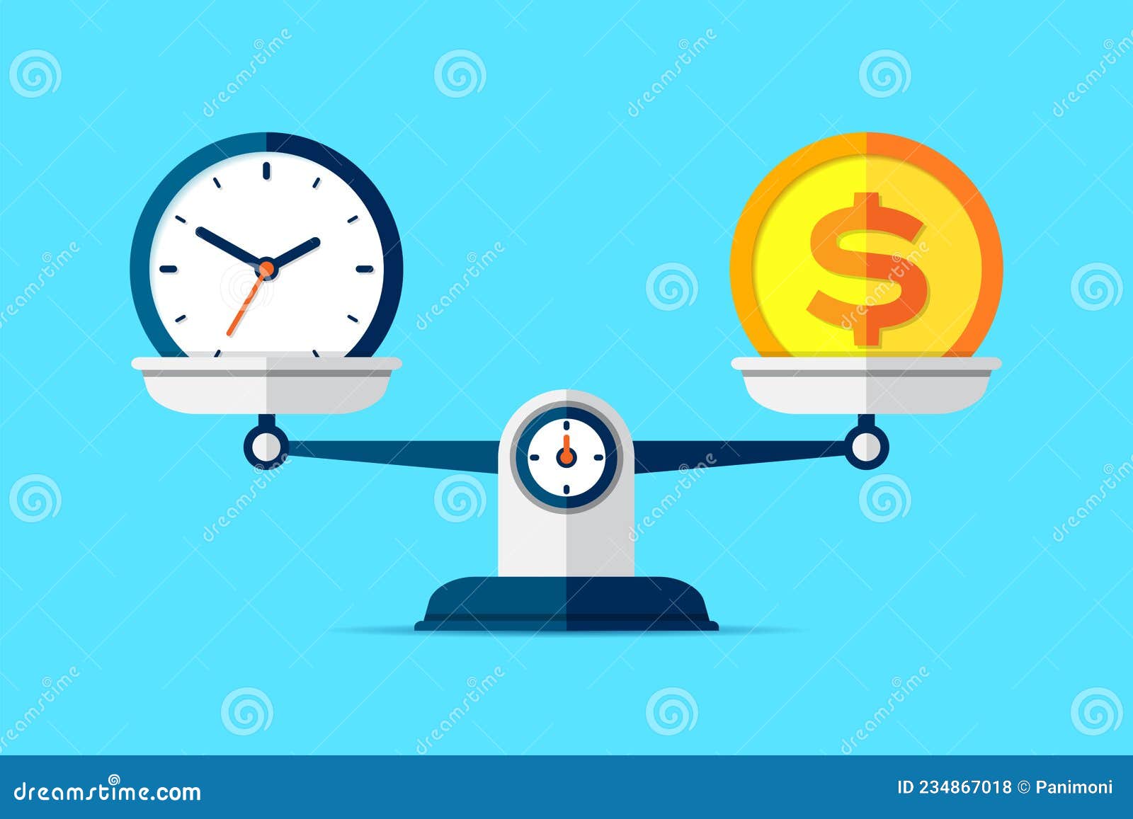 Time is Money. Scales Icon in Flat Style. Libra Symbol, Balance Sign ...