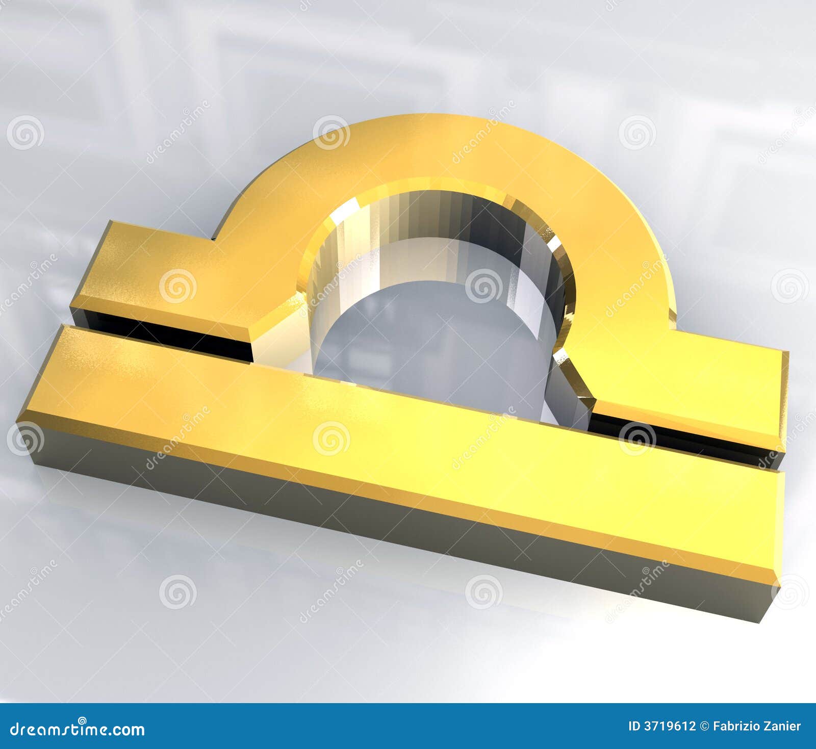 Libra Astrology Symbol in Gold (3d) Stock Illustration - Illustration ...