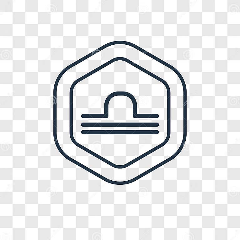 Libra Concept Vector Linear Icon Isolated on Transparent Background ...