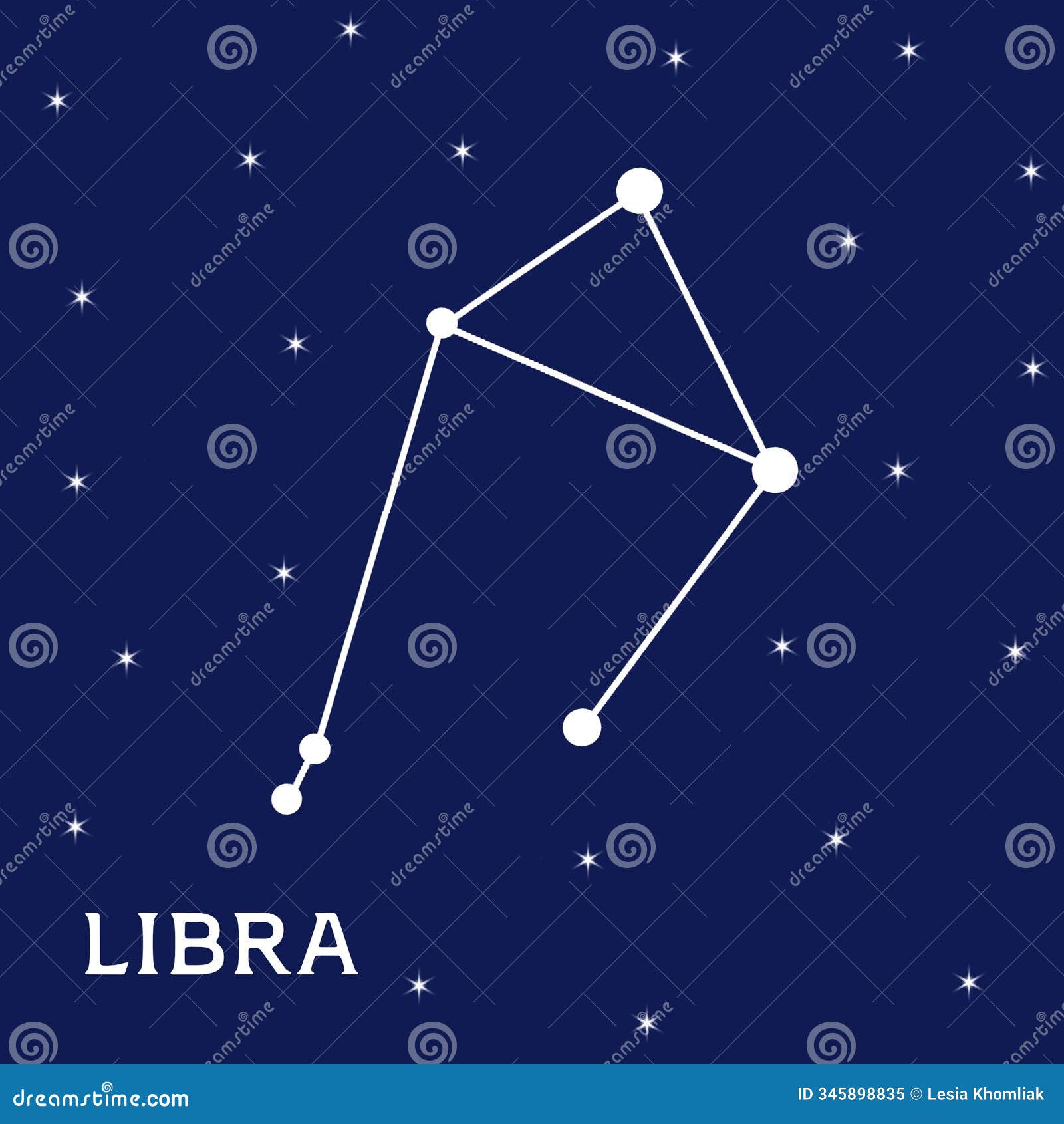 Libra Constellation On A Purple Background.. Schematic Representation ...