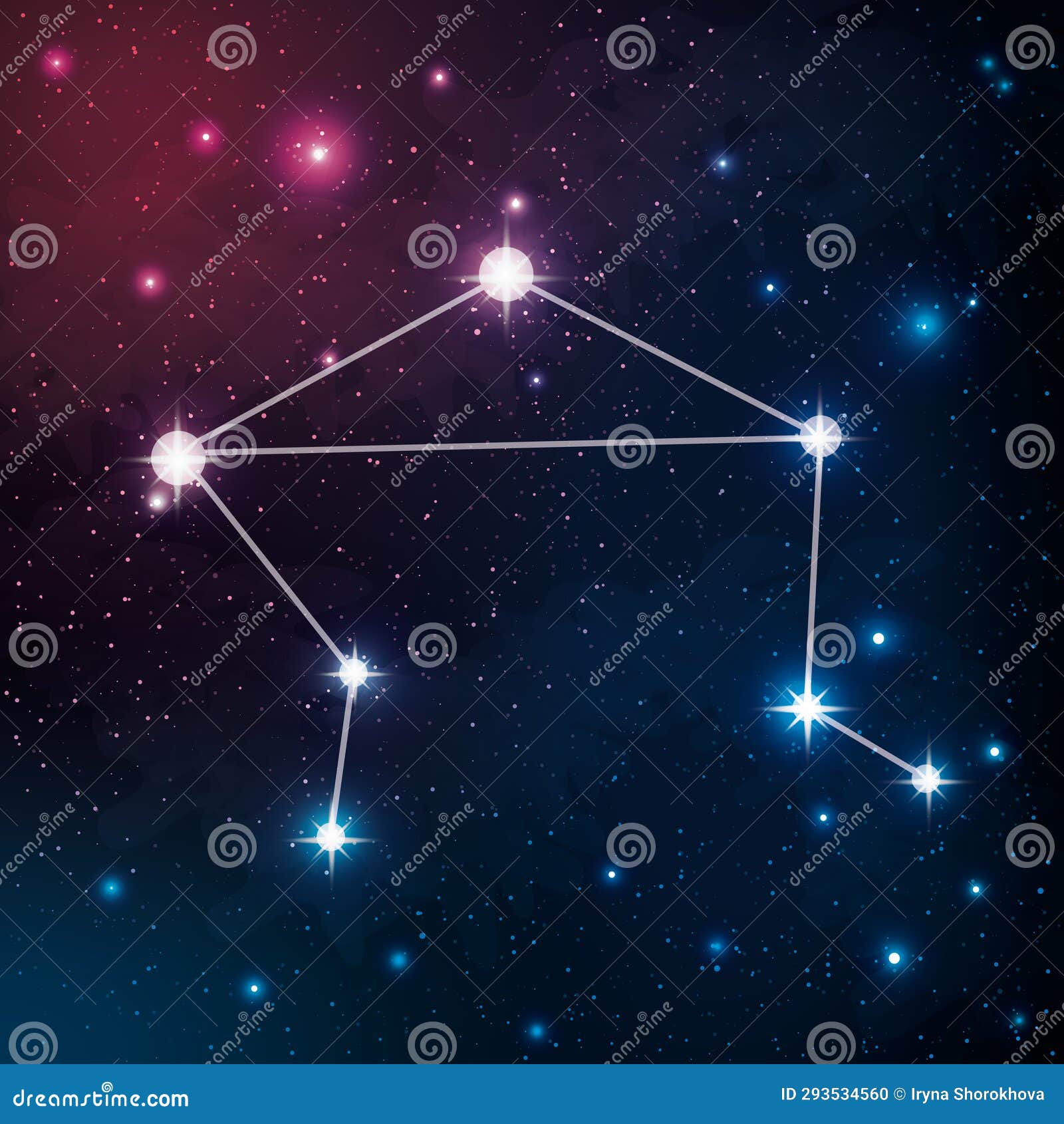 Libra Constellation in the Night Sky Stock Vector - Illustration of ...