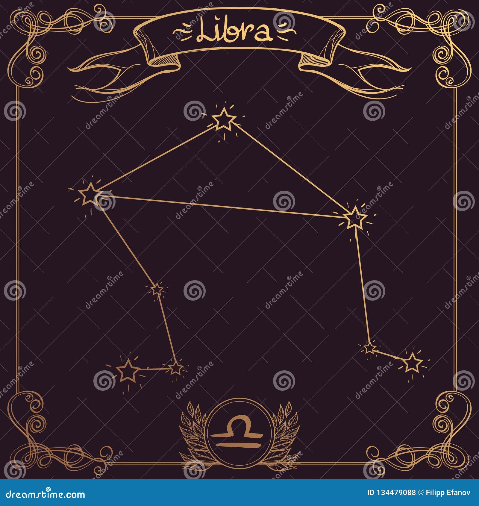 Libra Constellation. Schematic Representation of the Signs of the ...