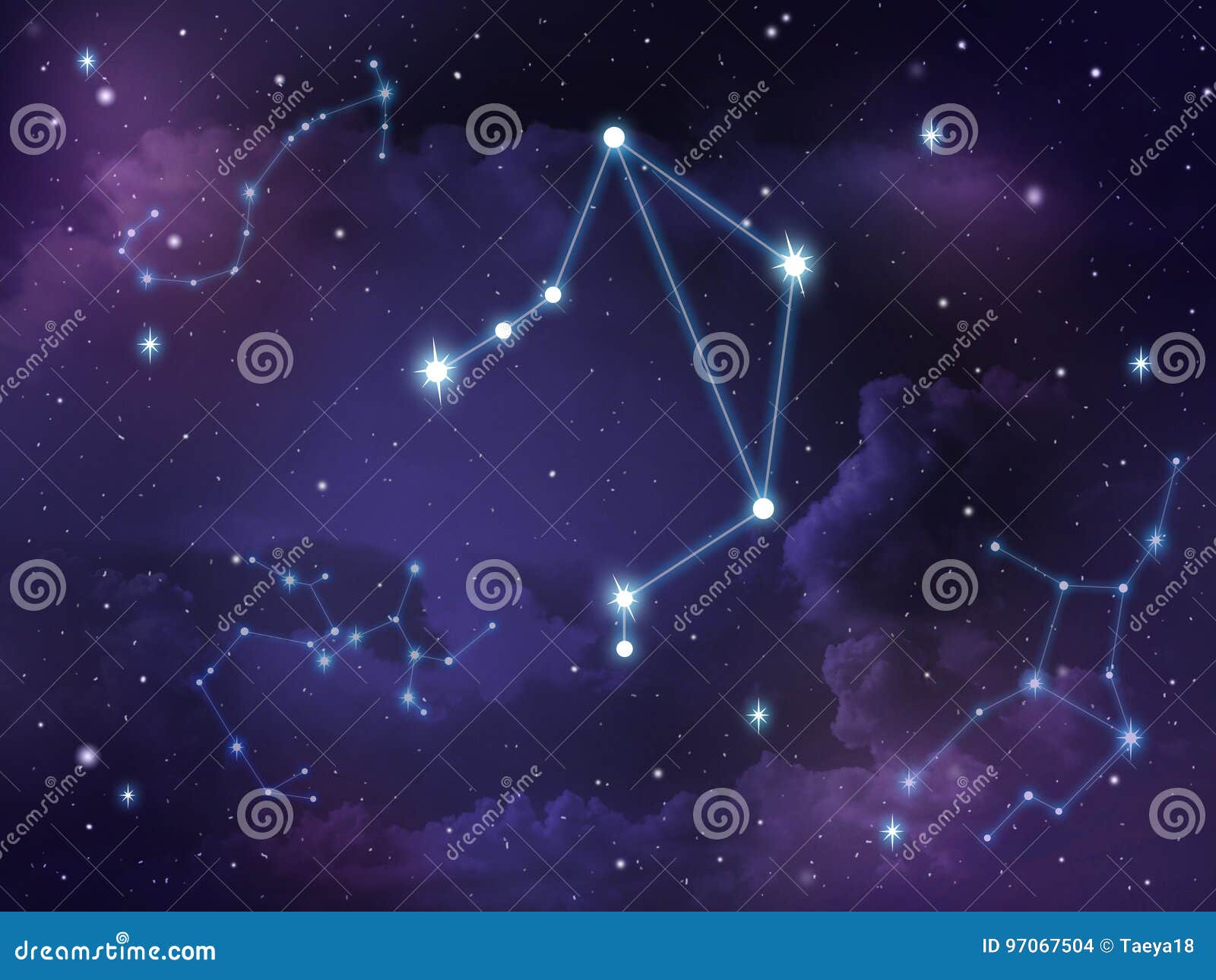 Libra Constellation Star Zodiac Stock Illustration - Illustration of ...
