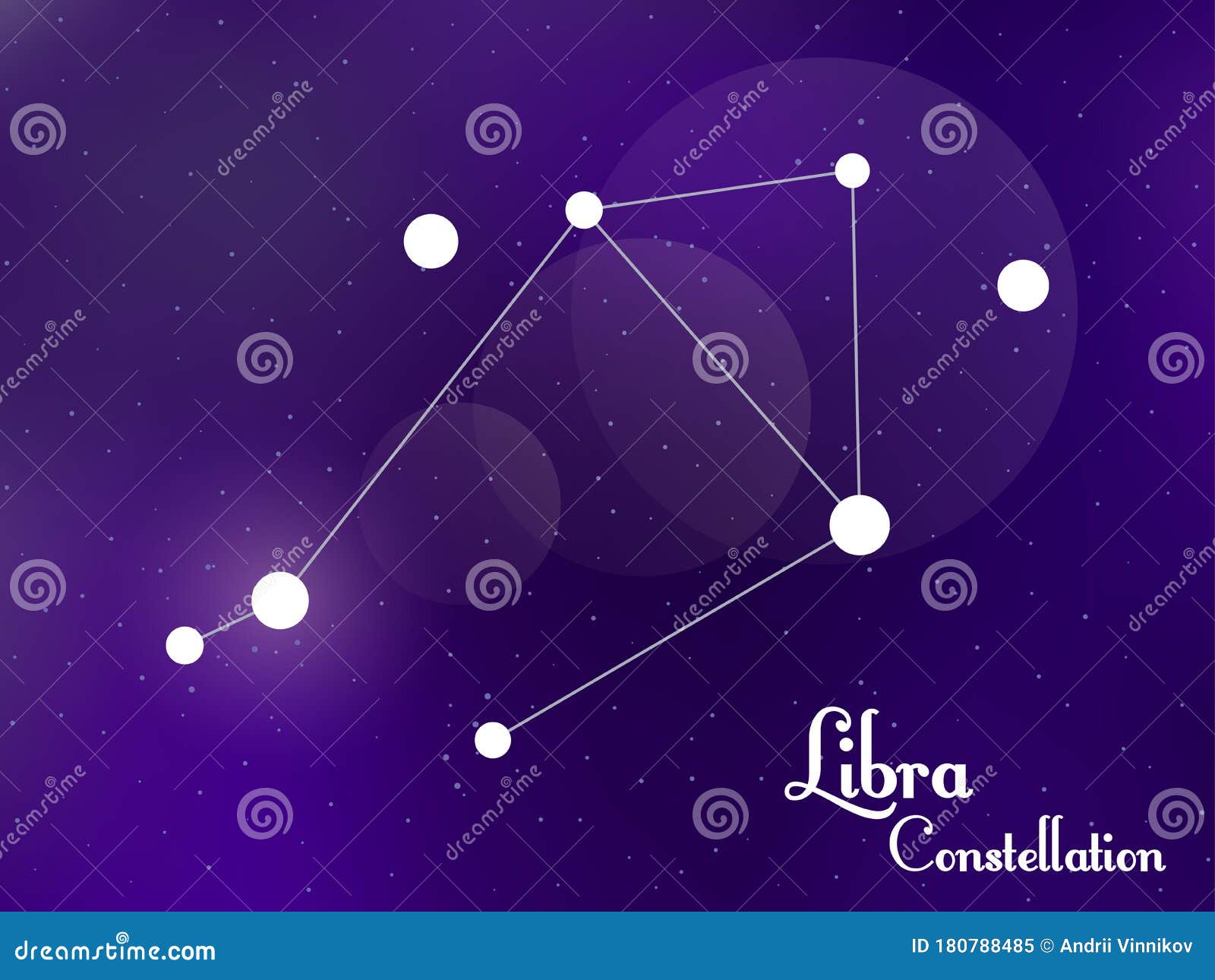 Libra Constellation. Starry Night Sky. Cluster of Stars, Galaxy. Deep ...