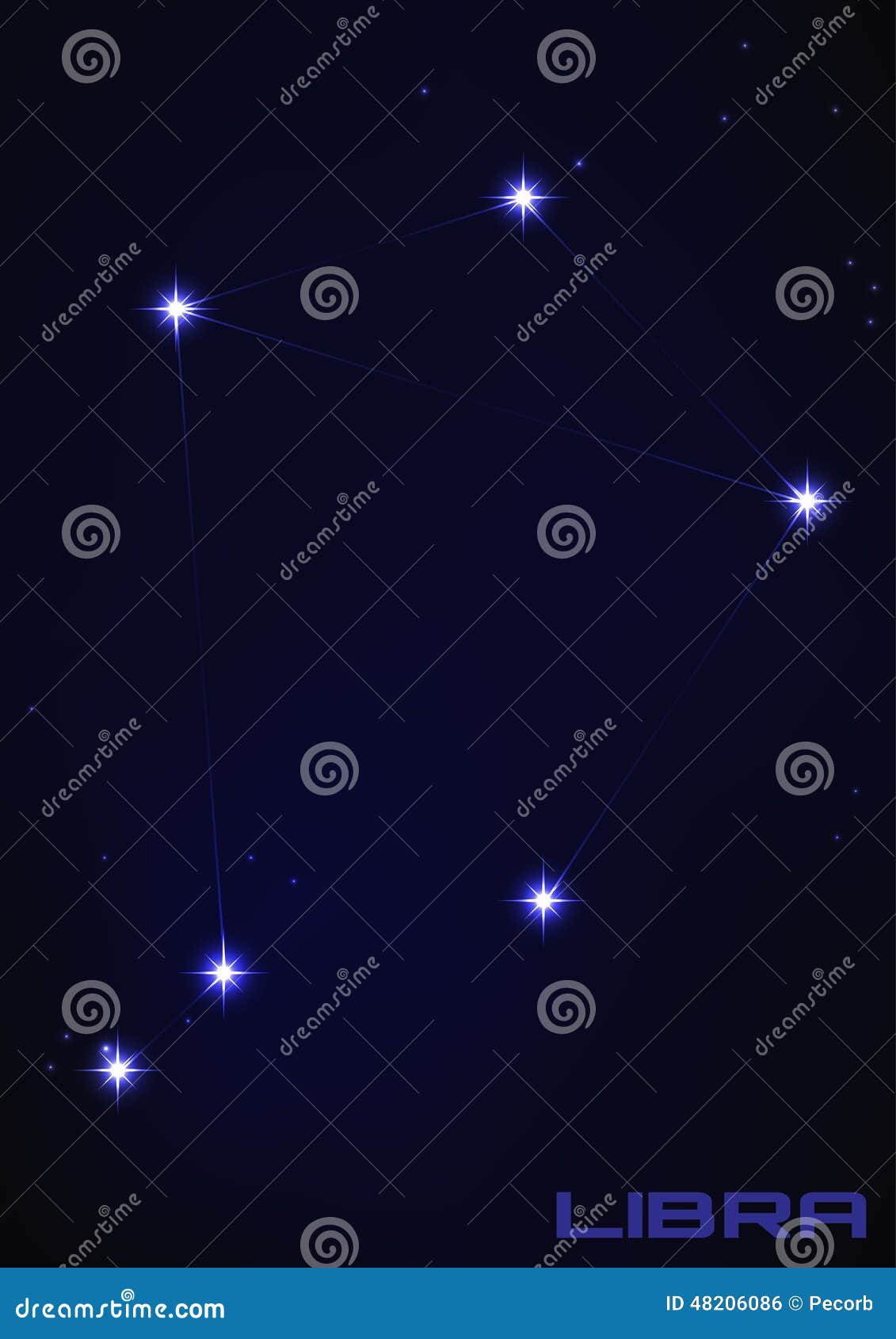 Libra Constellation On A Purple Background.. Schematic Representation ...
