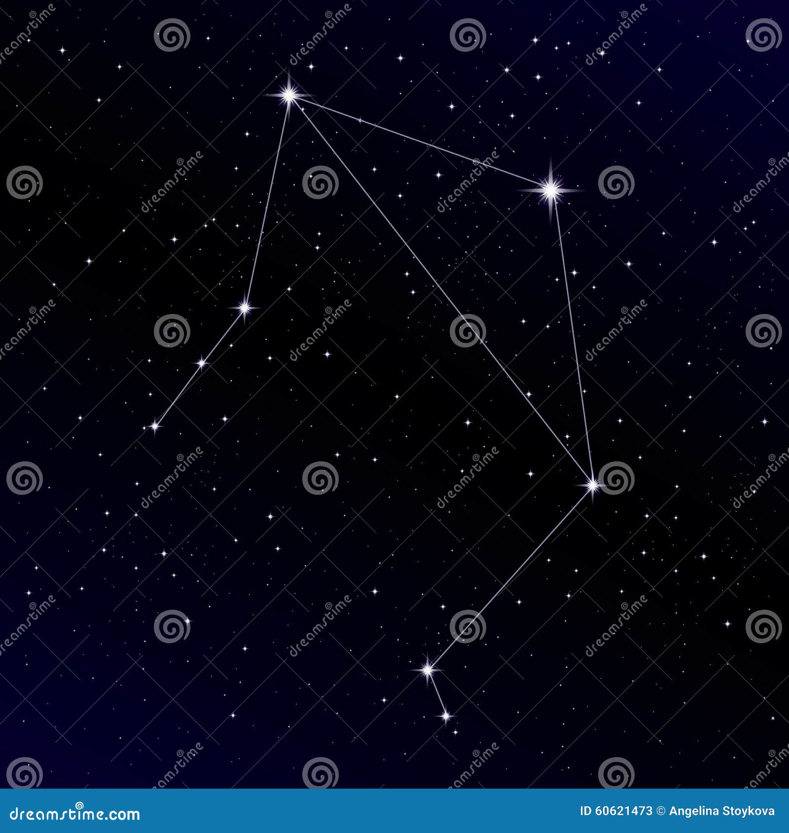 Libra Constellation On A Purple Background.. Schematic Representation ...