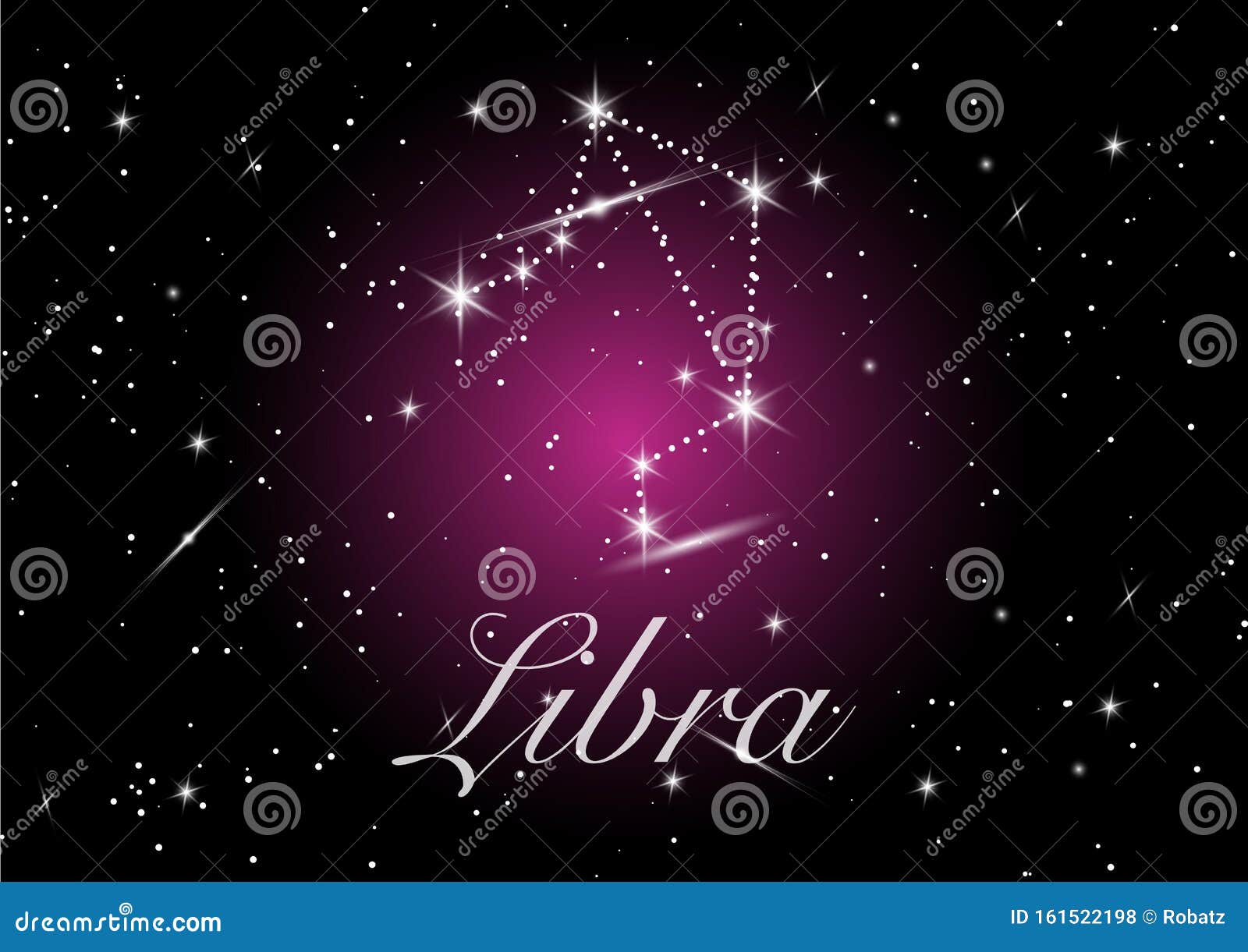 Libra Zodiac Constellations Sign on Beautiful Starry Sky with Galaxy ...