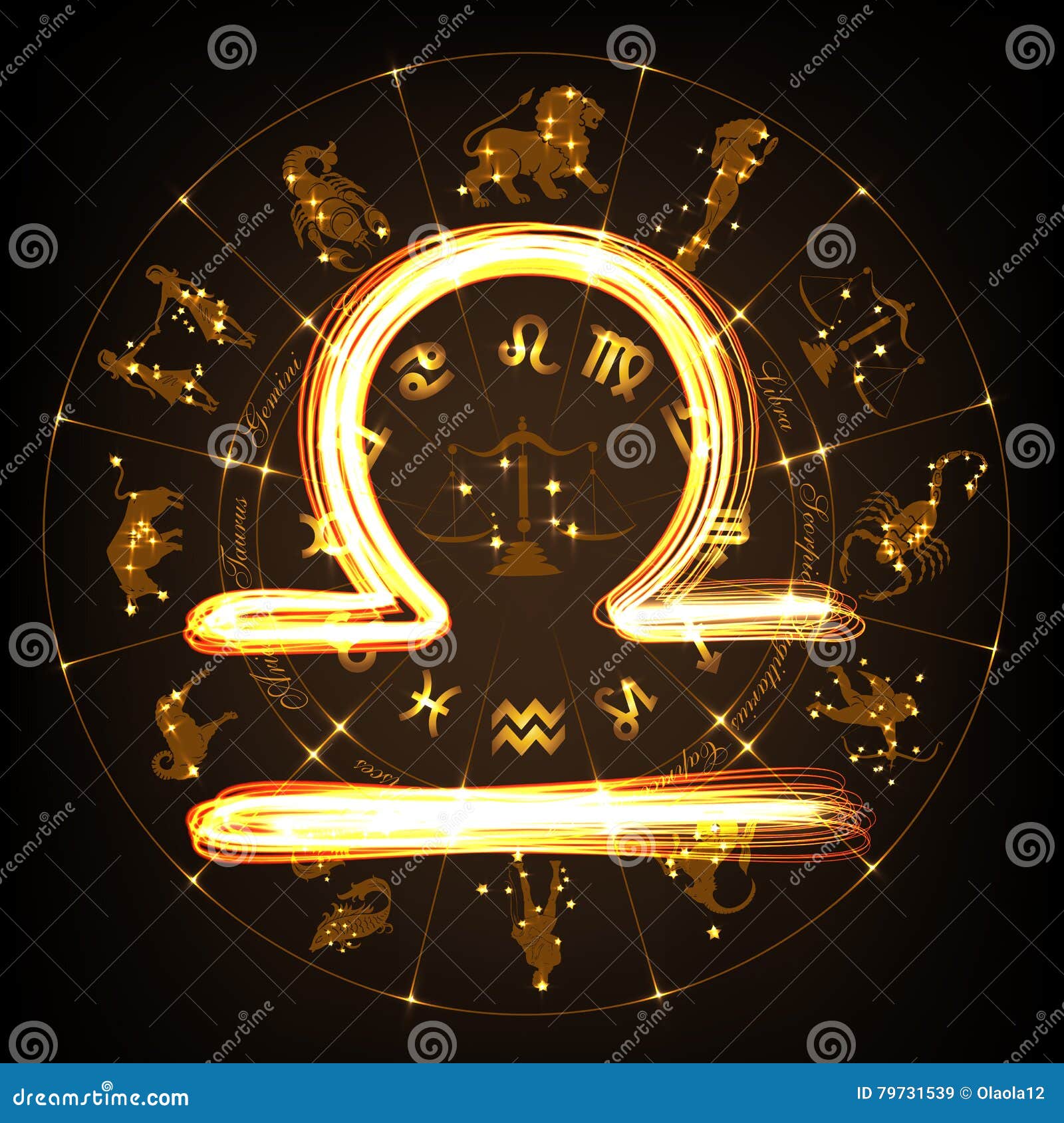 Libra De La Muestra Del Zodiaco Ilustración del Vector - Ilustración de ...