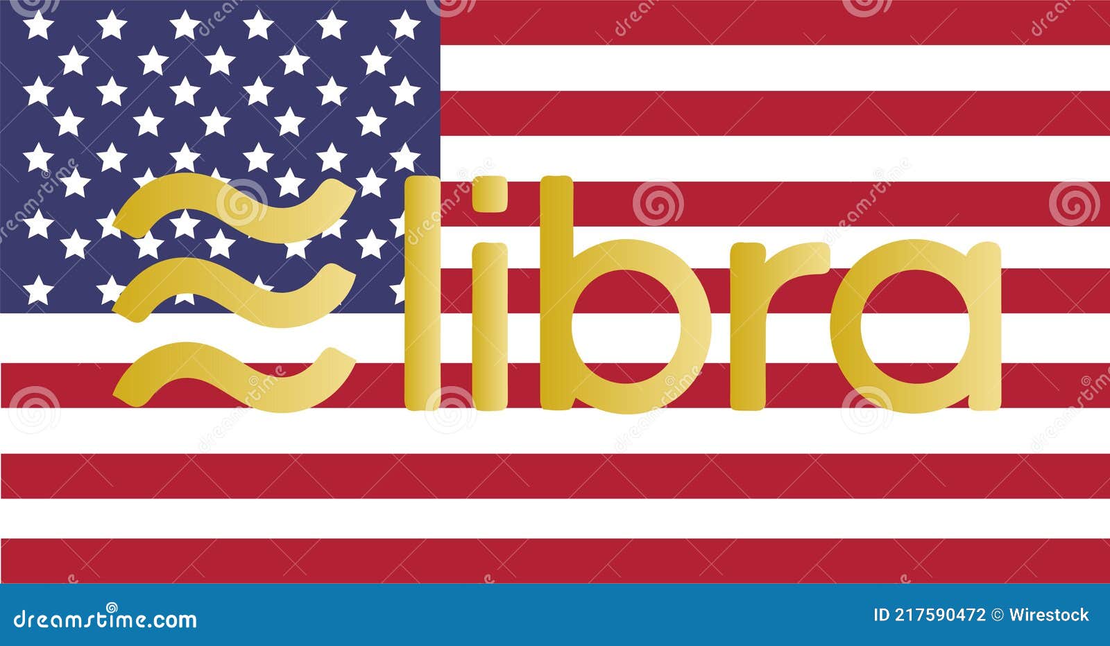 Libra Digital Currency Symbol on the USA Flag Editorial Photography ...