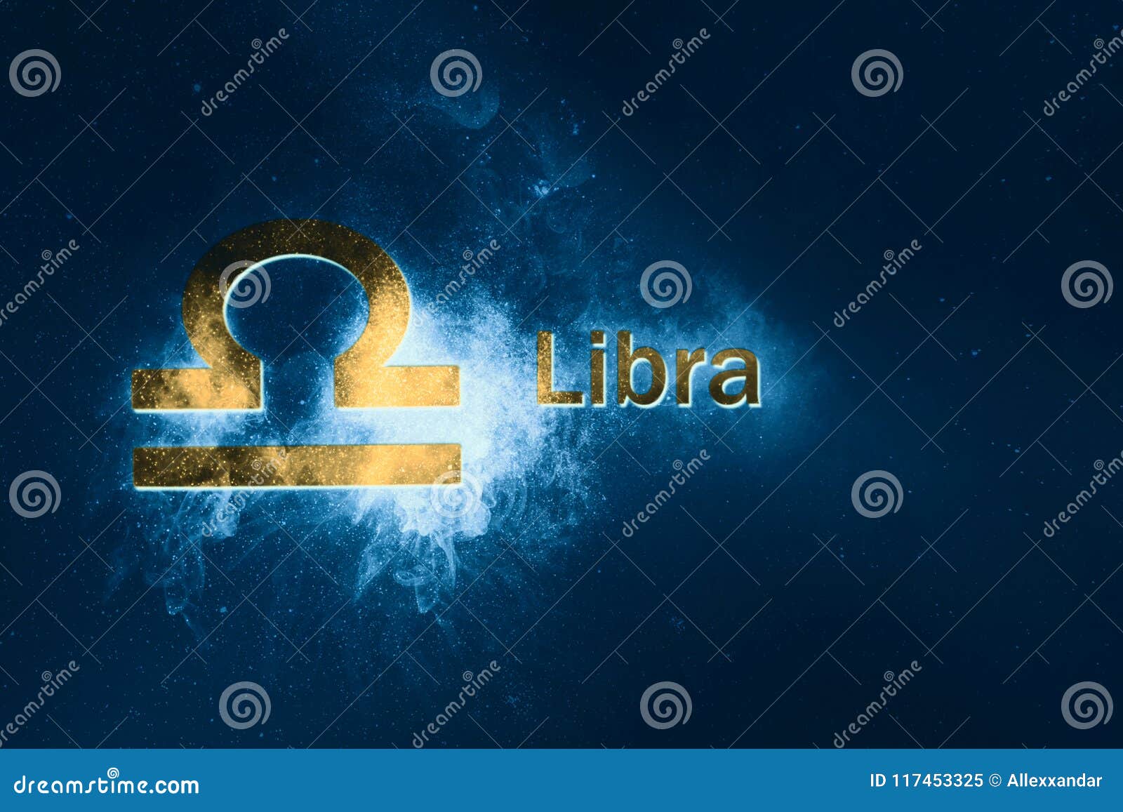 Libra Horoscope Sign. Abstract Night Sky Background Stock Illustration ...