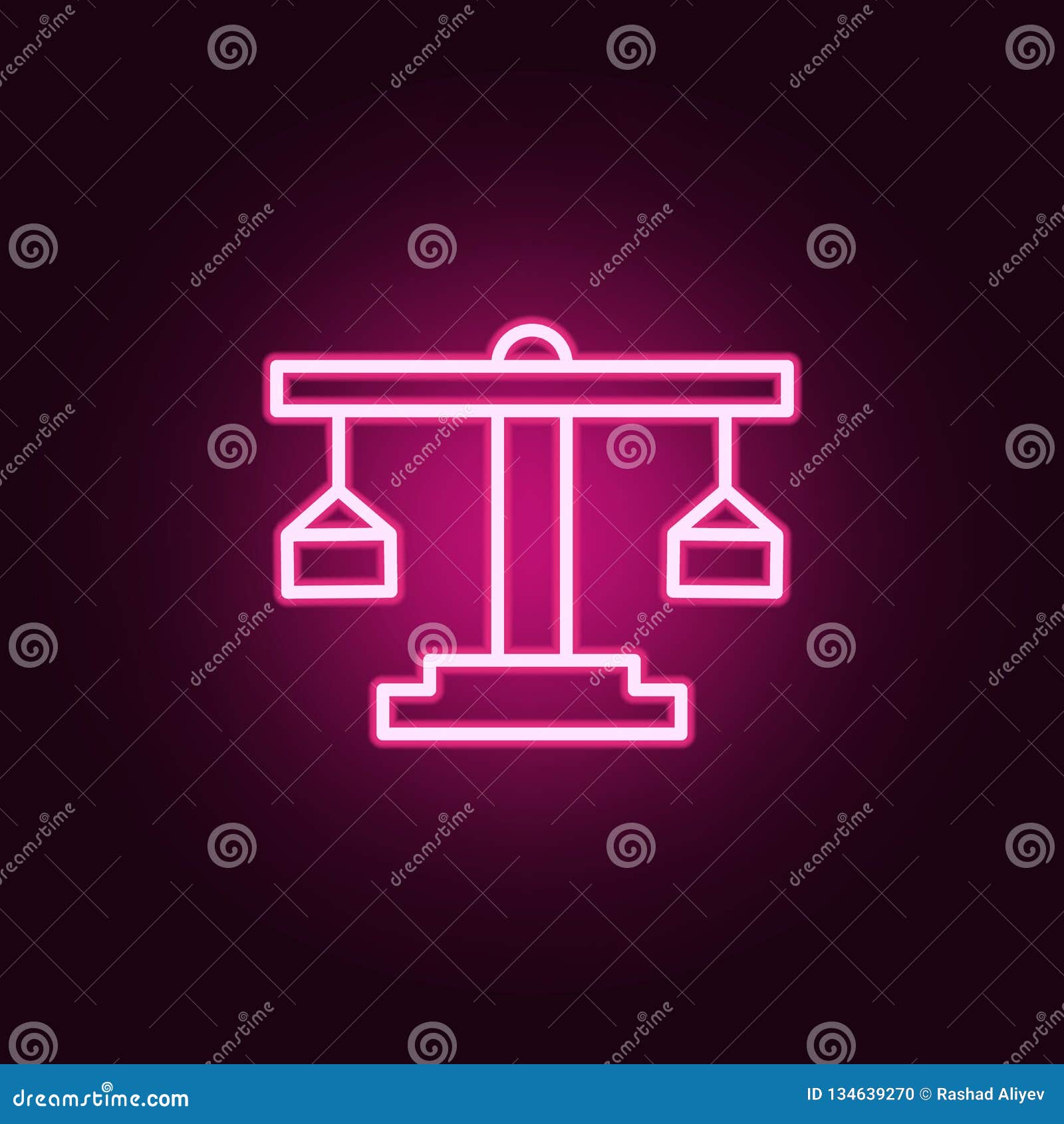 Libra Icon. Elements of Web in Neon Style Icons Stock Illustration ...