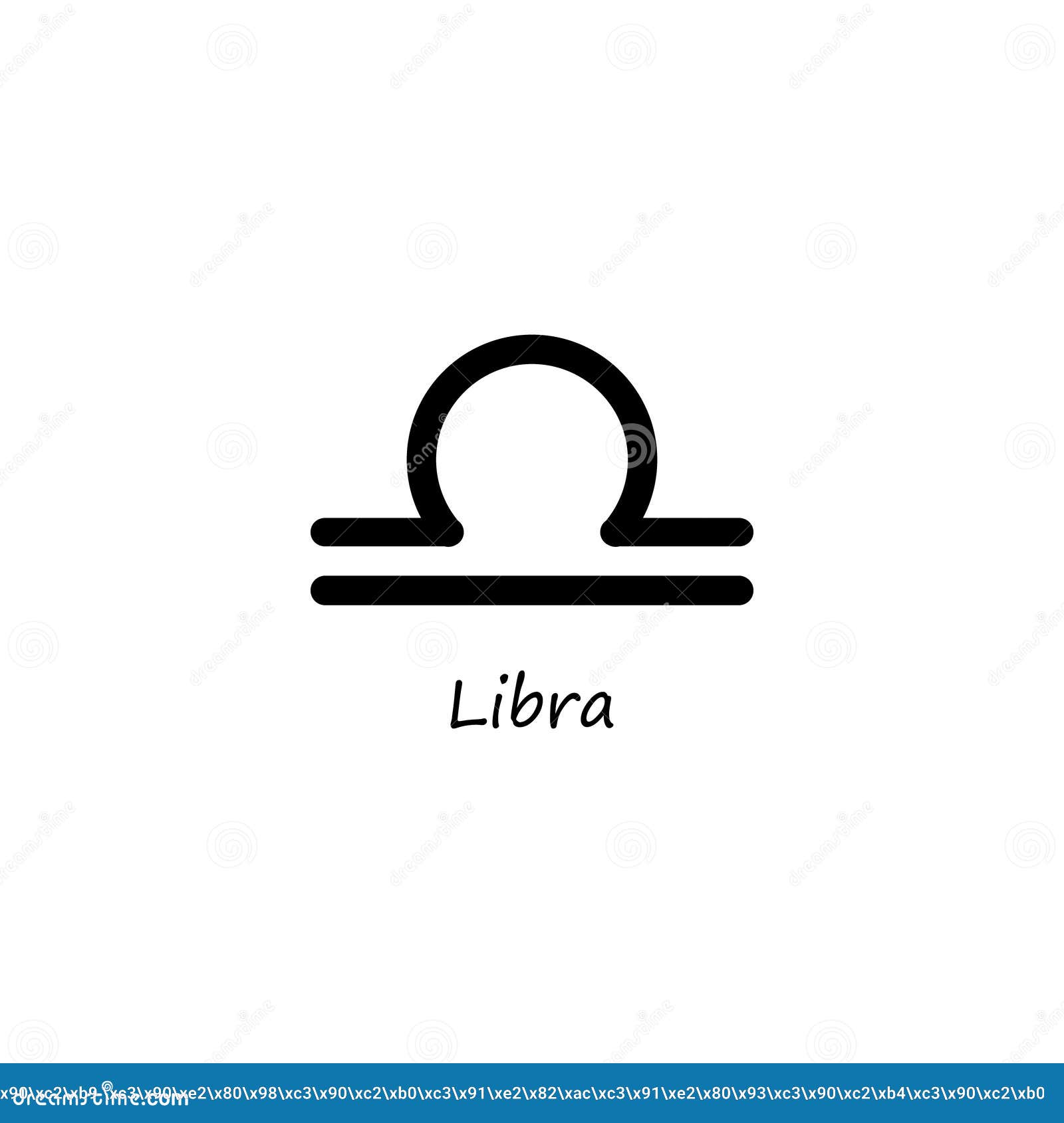 Libra Icon. Zodiac Line Black Symbol Stock Vector - Illustration of ...